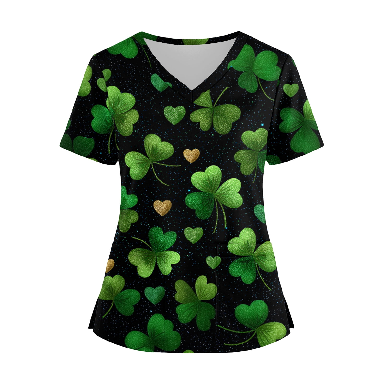 2025 St. Patrick's Day Scrub Tops Short Sleeve Scrubs for Women ...