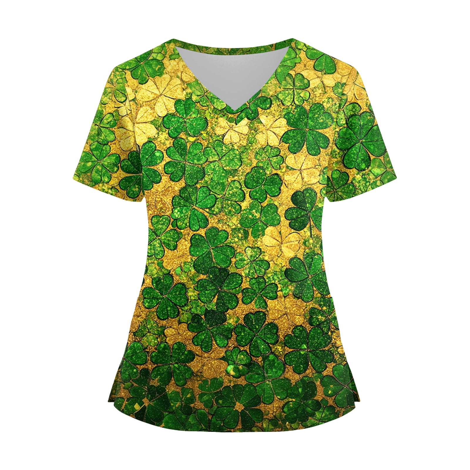 2025 St. Patrick's Day Scrub Tops Short Sleeve Scrubs for Women ...