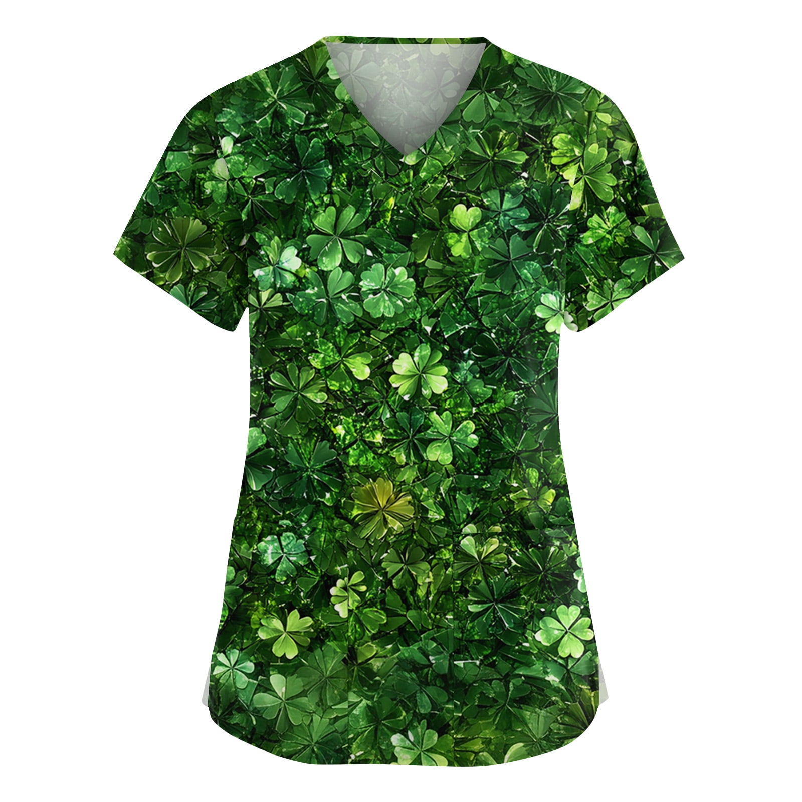 2025 St Patrick's Day Scrub Tops Women Stretchy Plus Size Nurse Shirts ...
