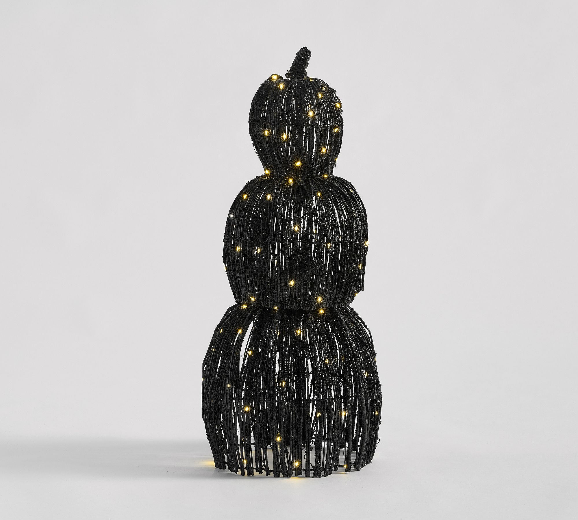 2025 Stackable Glitter Rattan Pumpkins - Set of 3 with LED Lights ...