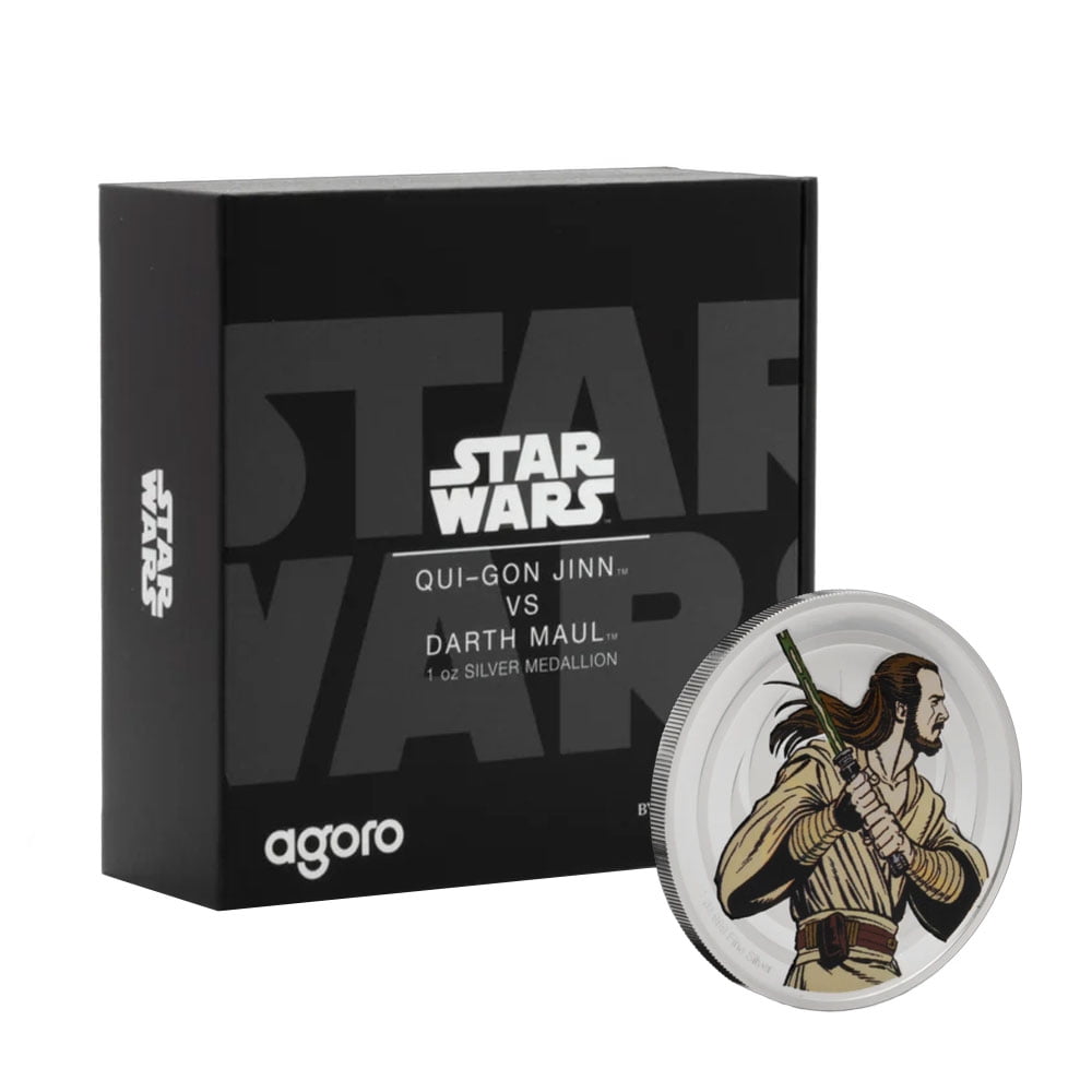 2025 Star Wars Qui-Gon Jinn Vs Darth Maul 1 oz Silver Medallion By ...