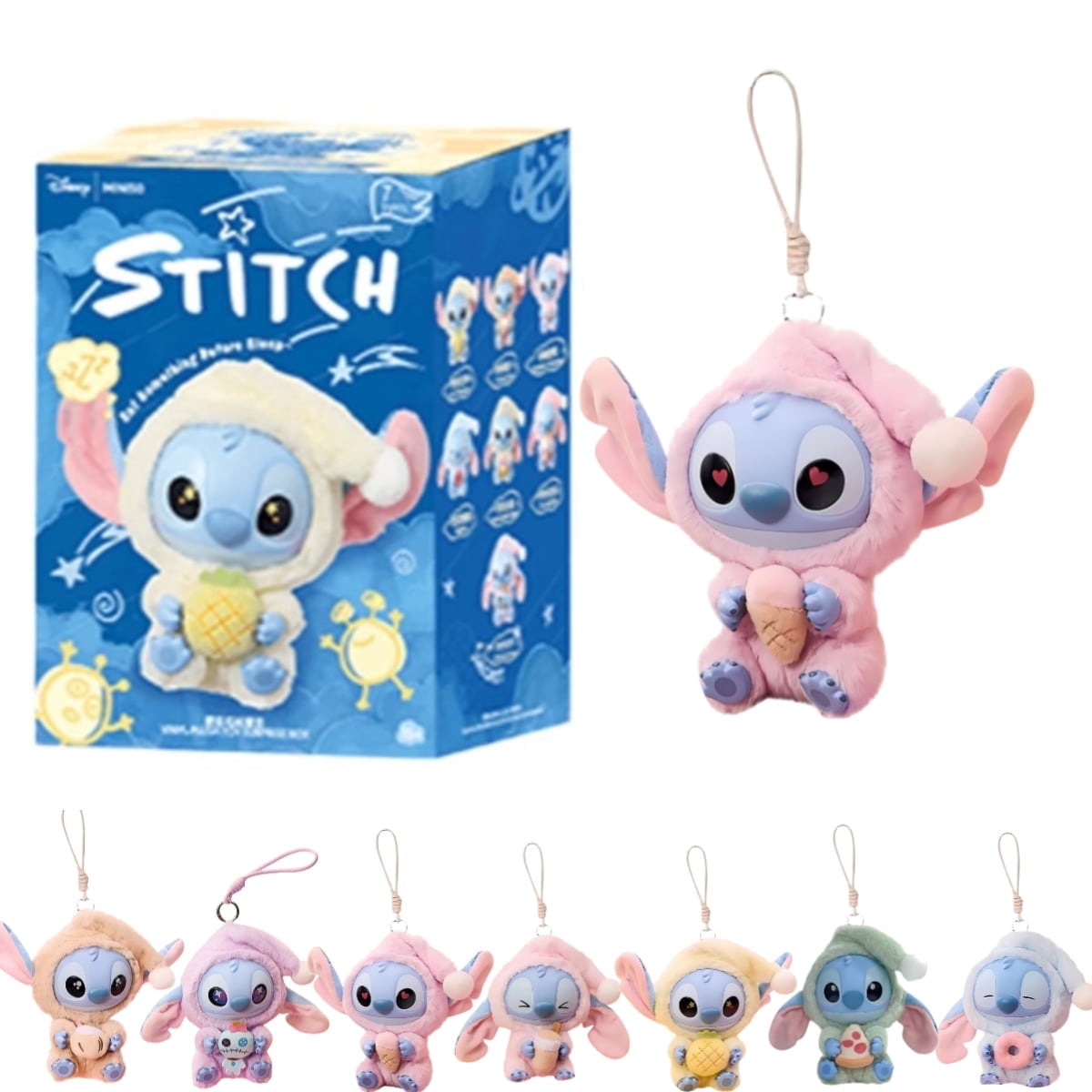 2025 Stitch Eat Something Before Sleep Series Figurines Blind Box - 7 ...