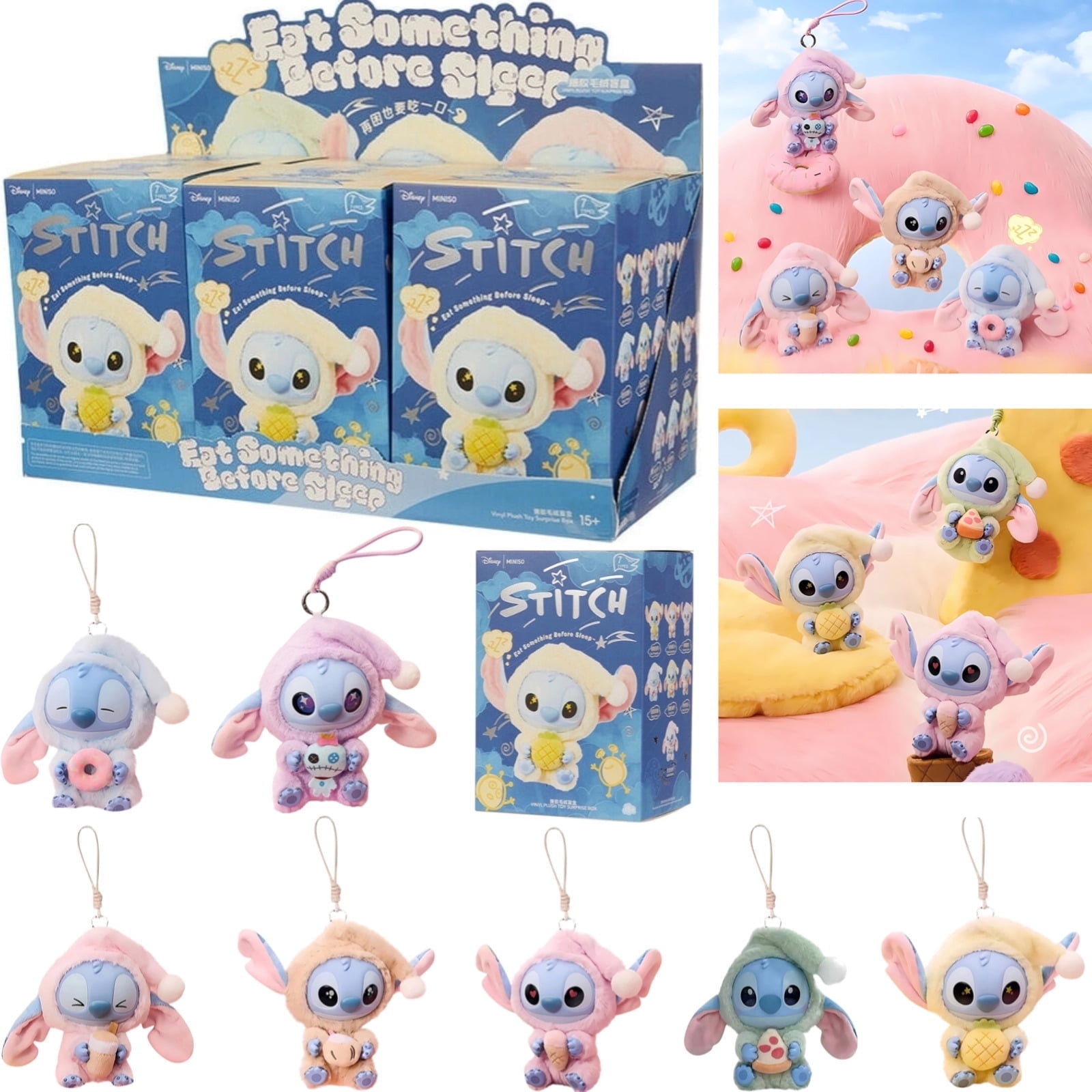 2025 Stitch Eat Something Before Sleep Series Plush Blind Box - 7 ...