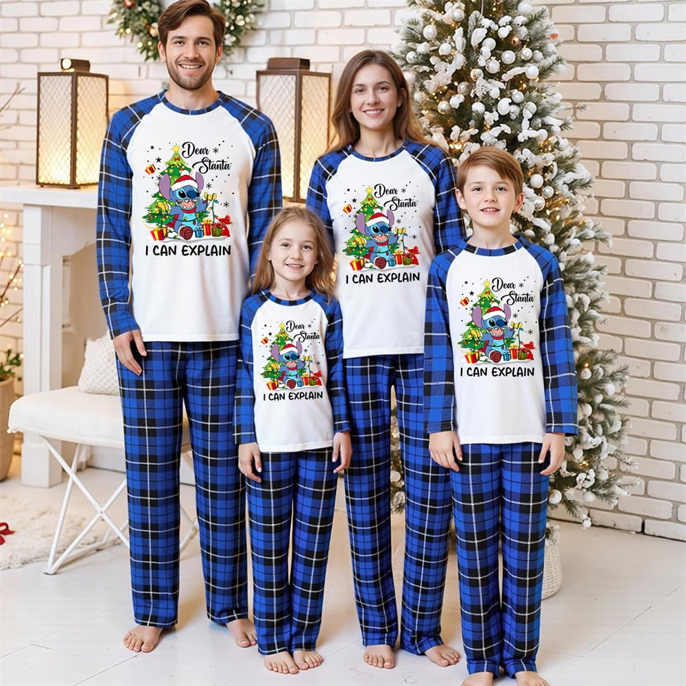 2025 Stitch Family Matching Christmas Pajamas Sets, 2 Pcs Merry Stitch ...