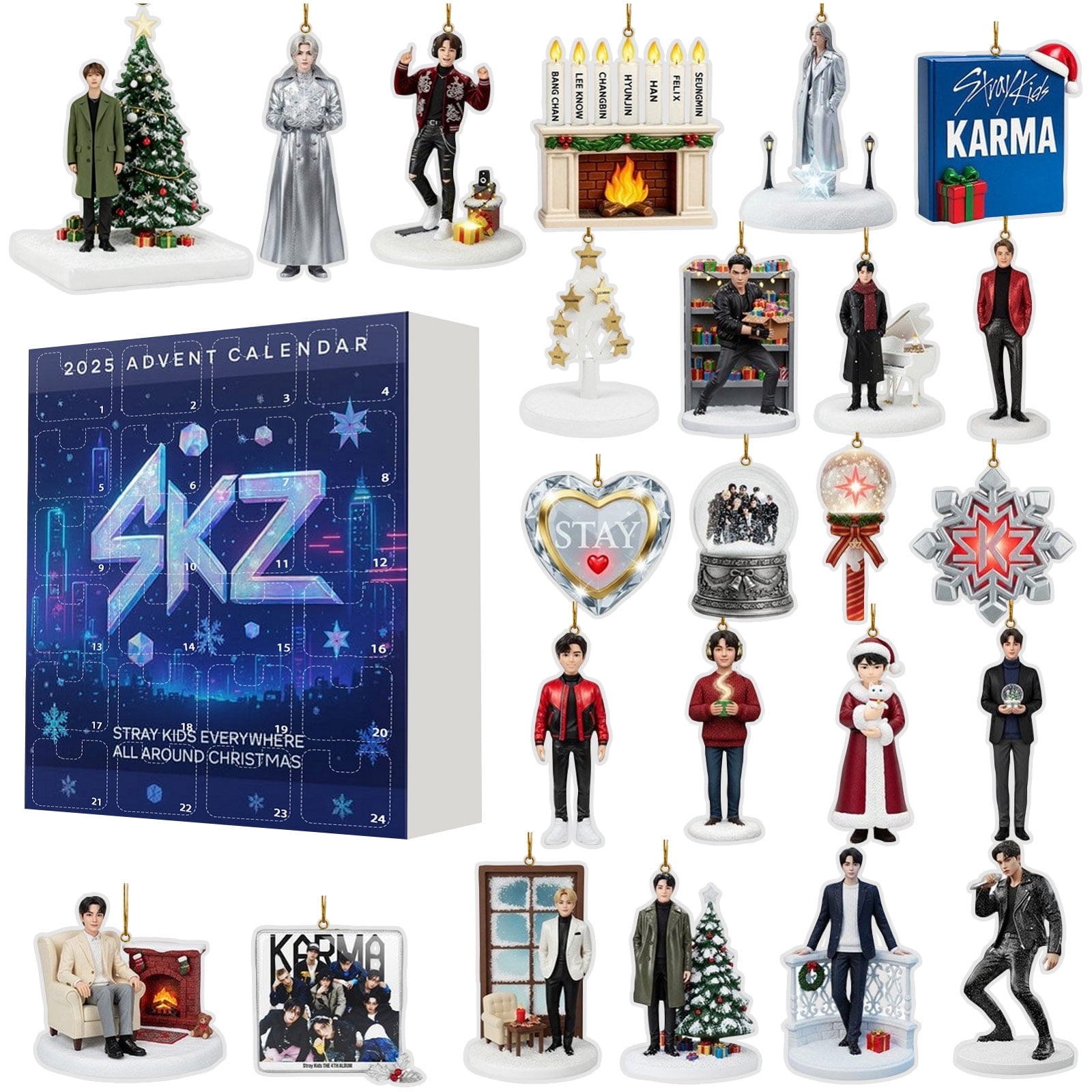 2025 Stray Kids Advent Calendar 2D, 24 Day Countdown Calendar ,With Famous Character ...