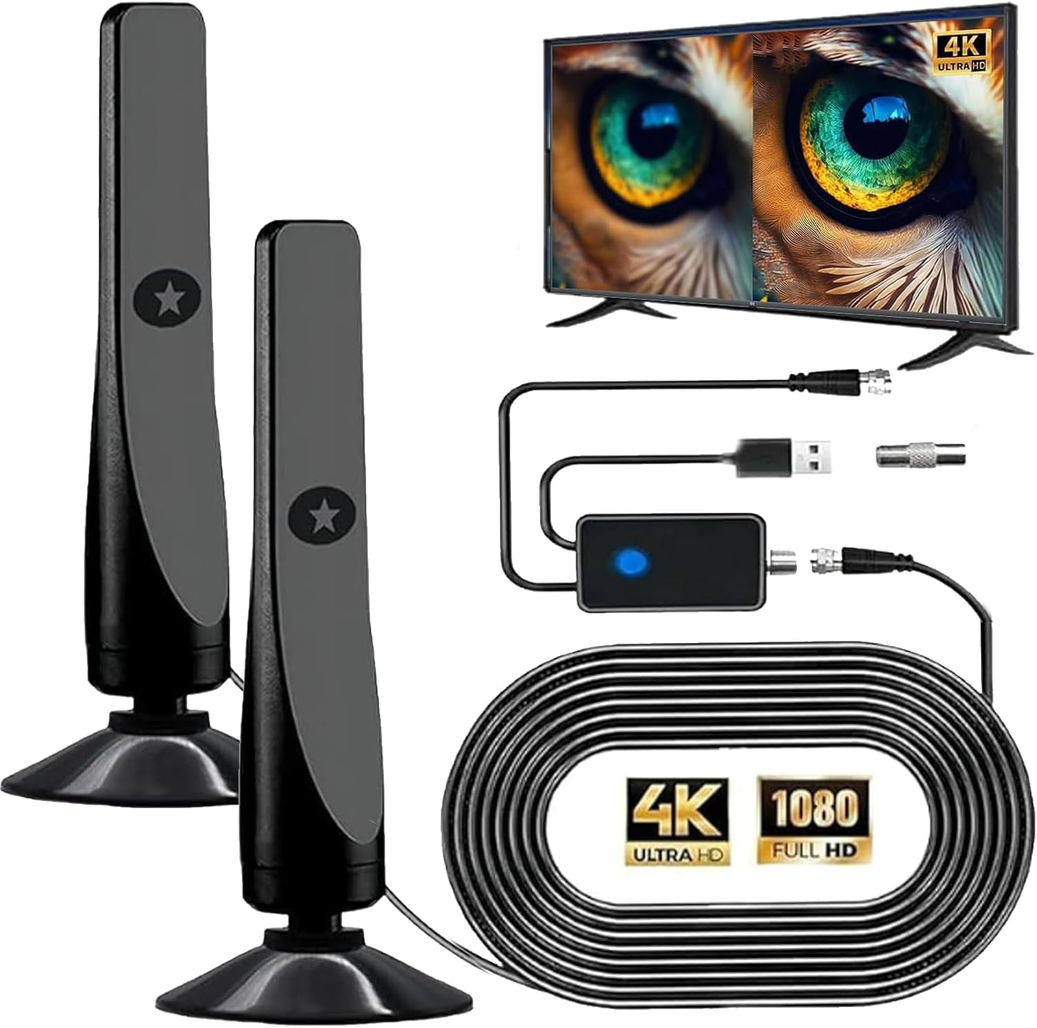 2025 Strongest TV Antenna Indoor, New HD Digital Broadwave TV Antenna ...