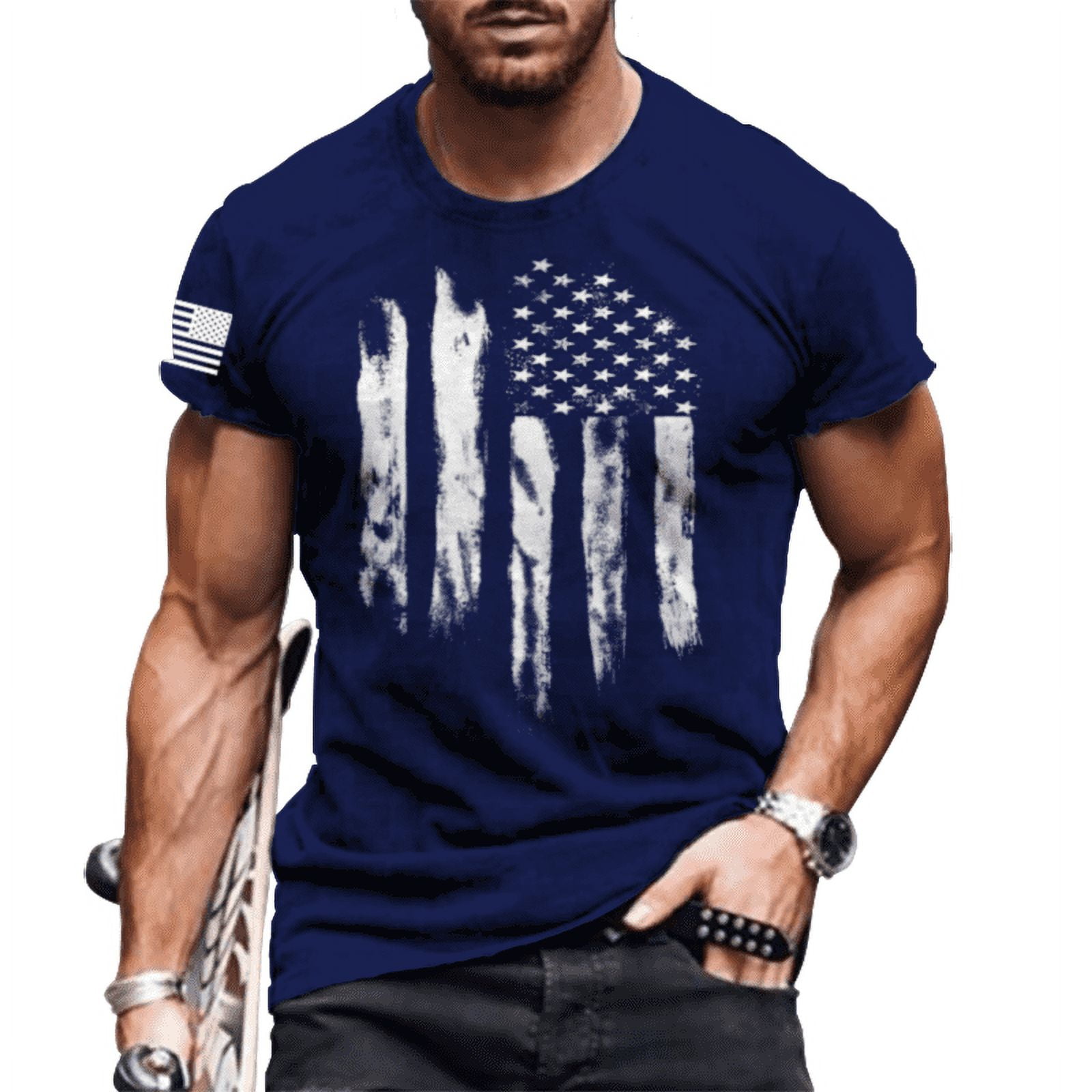 2025 Summer Men's Bodybuilding Shirts Short Sleeves Round Neck T-Shirts ...