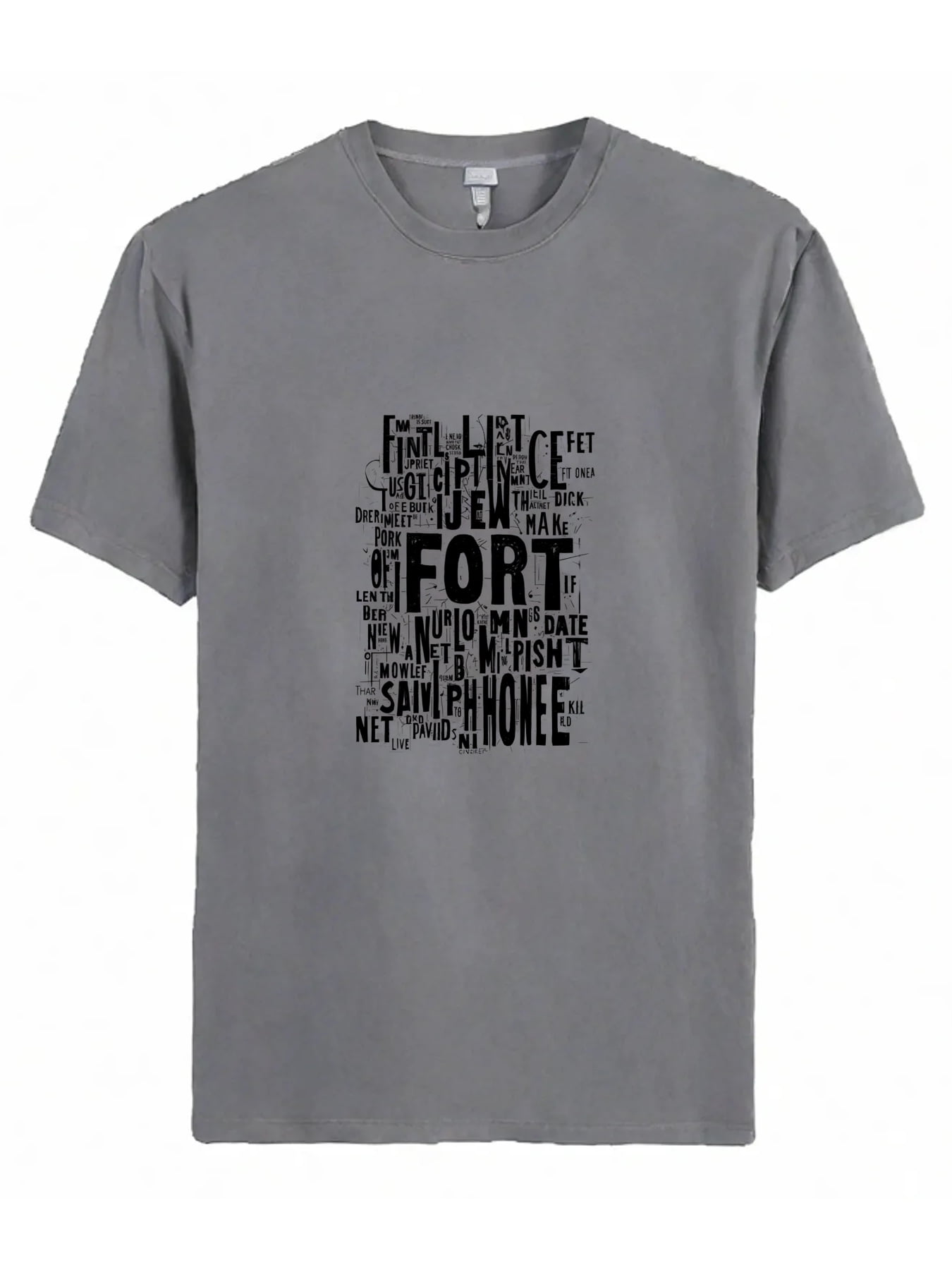 2025 Summer Men's Diy t-shirt casual print-A collage of words in black ...