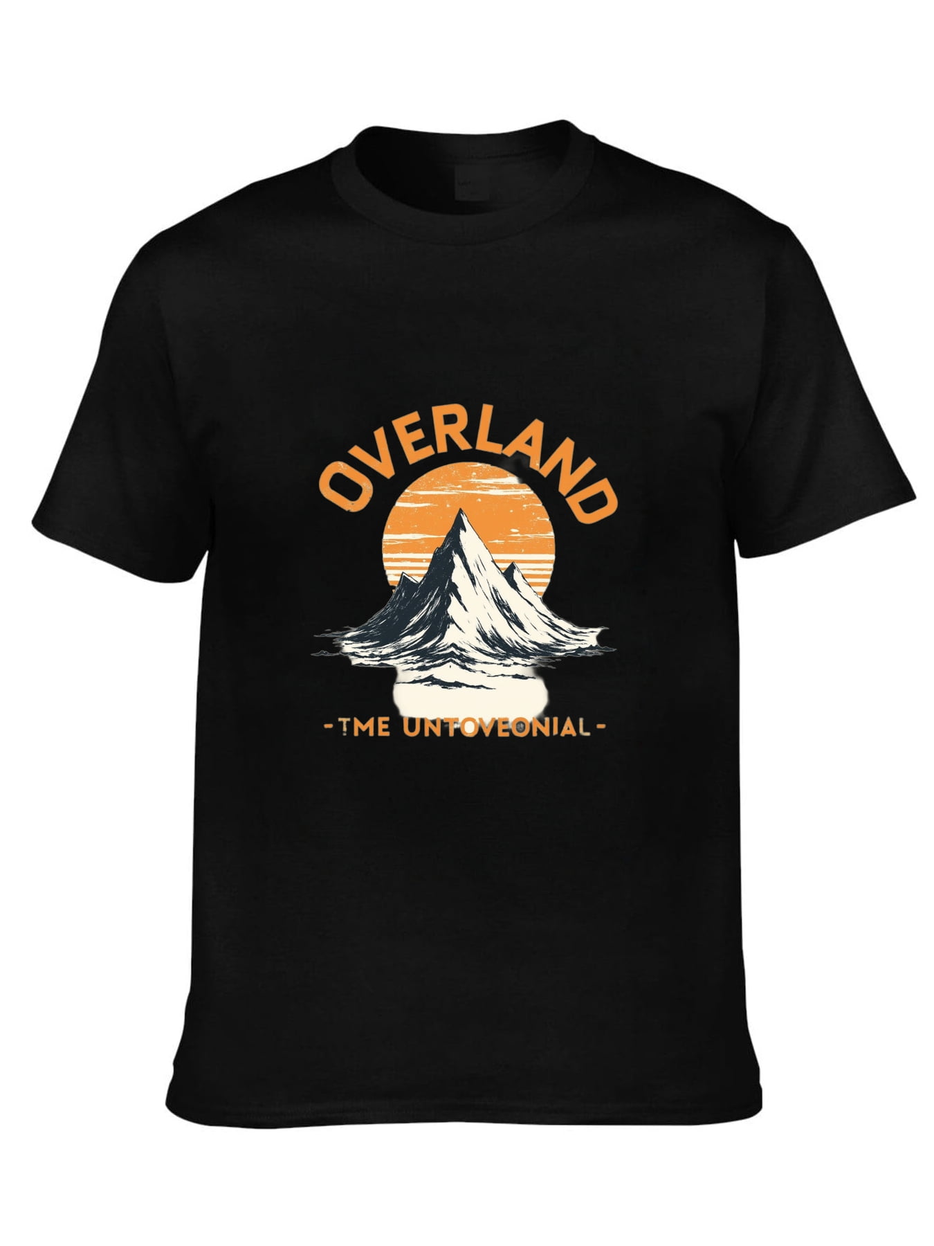 2025 Summer Men's Diy t-shirt casual print-A graphic of a mountain with ...