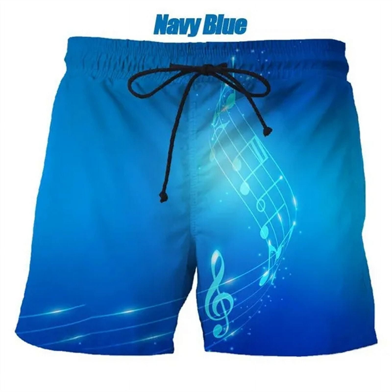 2025 Summer Musical 3D Printed Note Shorts Unisex Casual Beach Shorts ...