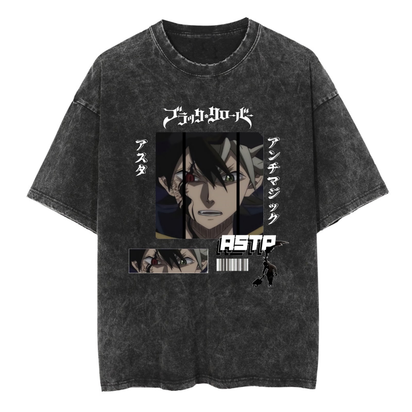 2025 Summer Spring Japanese Anime T-Shirts Black Clover Black Washed ...