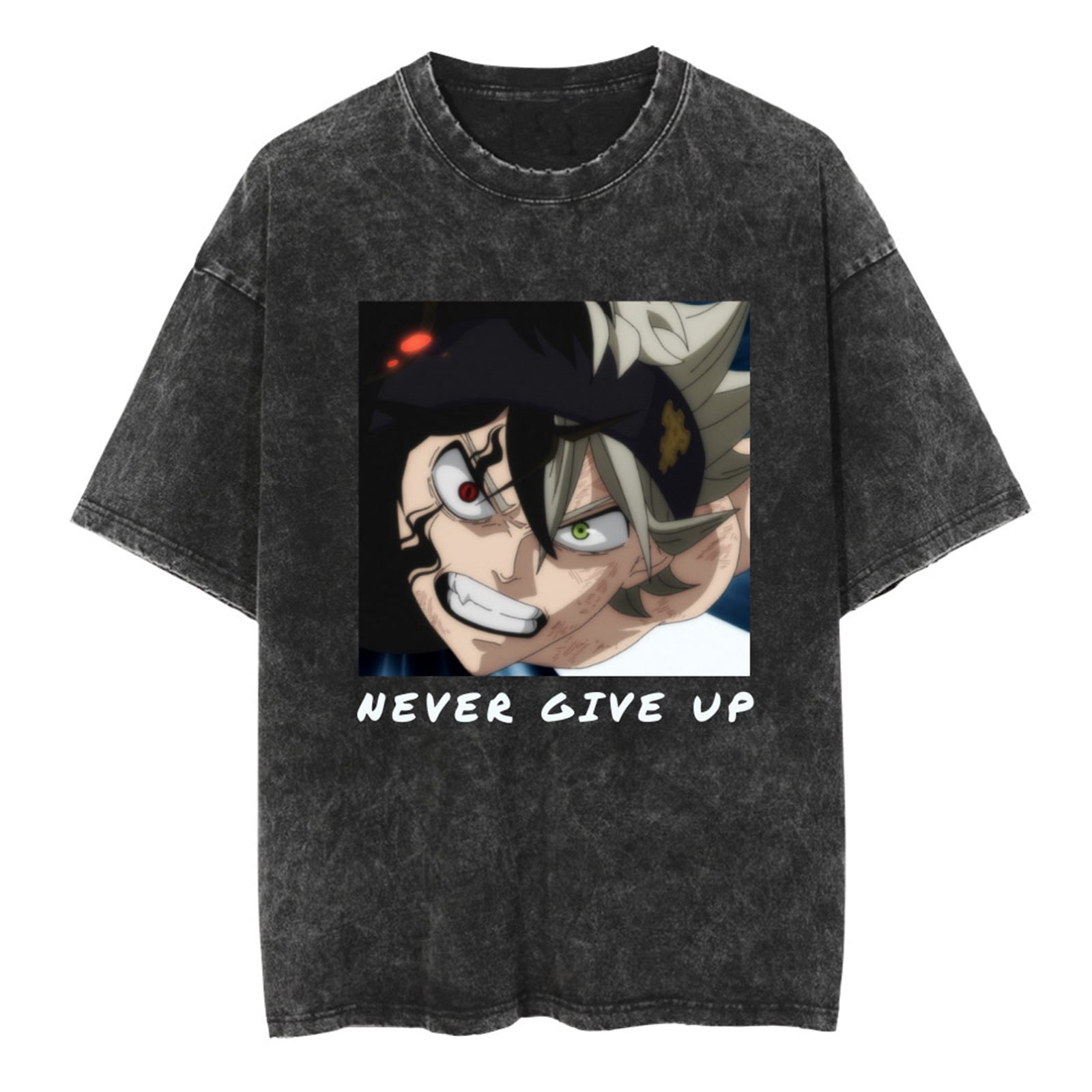 2025 Summer Spring Japanese Anime T-Shirts Black Clover Black Washed ...