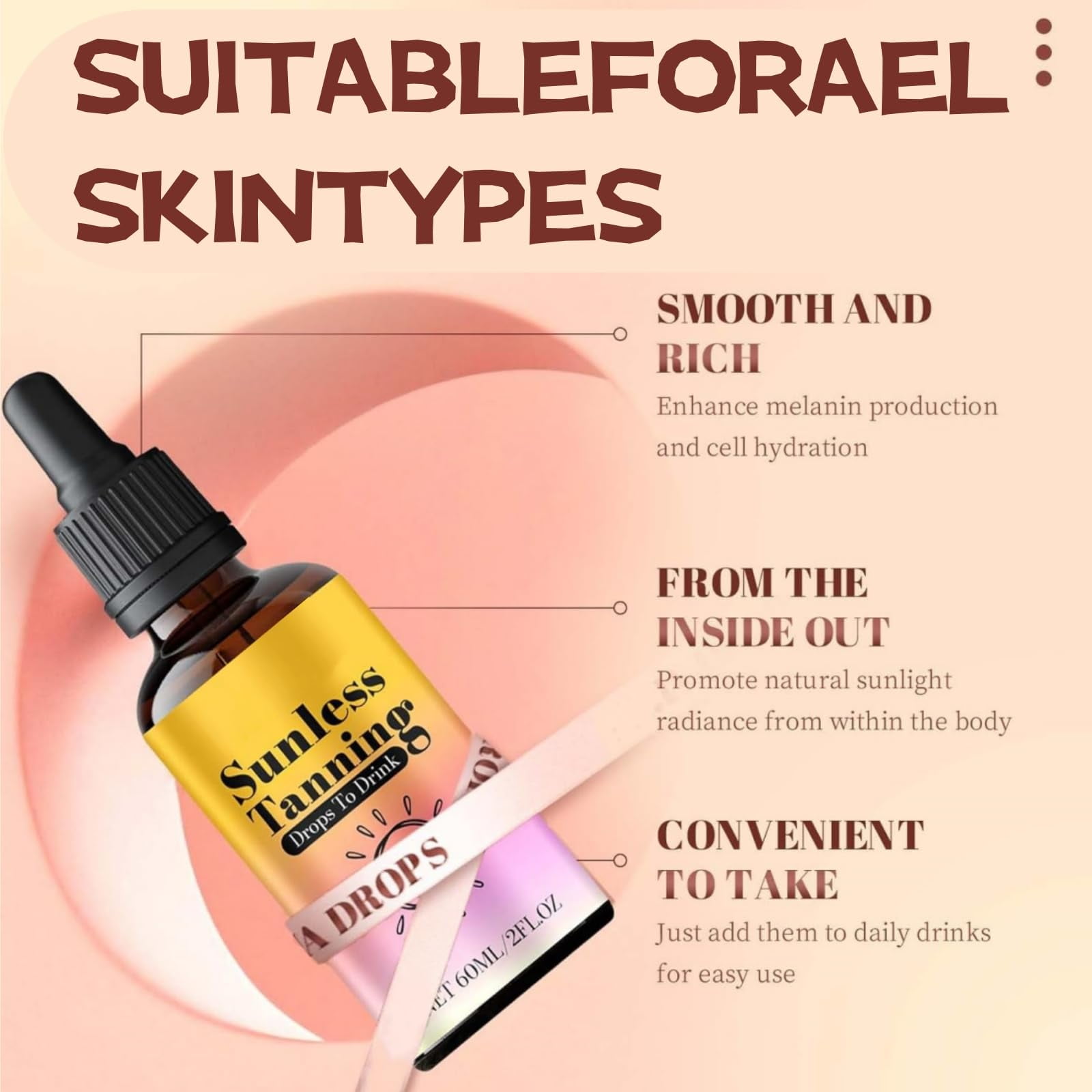 2025 Sunless Tanning Drops To Drink,2fl.oz/60ml Self-Tanning Nourishing ...
