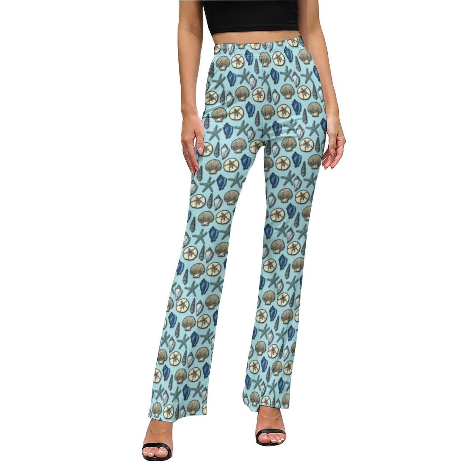 2025 Sunset Beach Print Pants Palm Tree Elegant Flare Trousers Summer ...