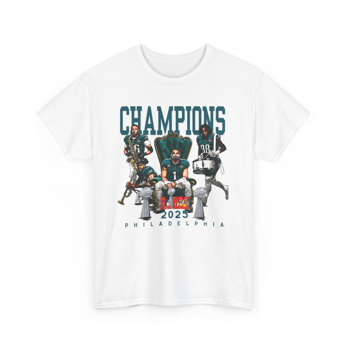 2025 Super Bowl Lix Champions Game day Football Cartoon Unisex Heavy ...
