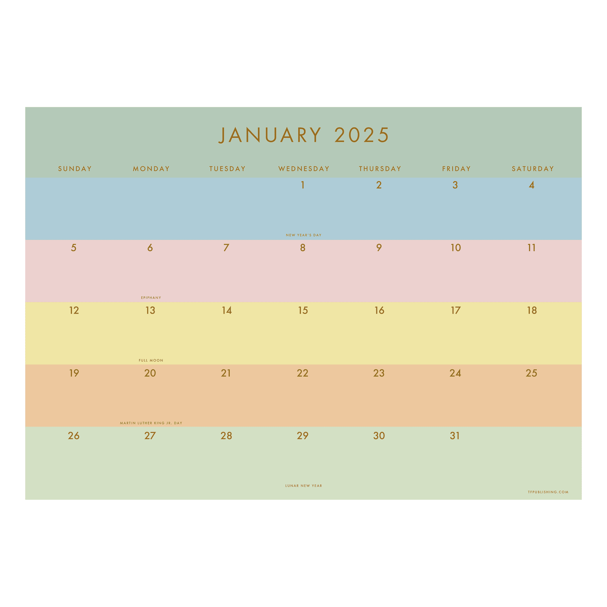2025 Super Stripe Medium Desk Pad Monthly Blotter Calendar - Walmart.com