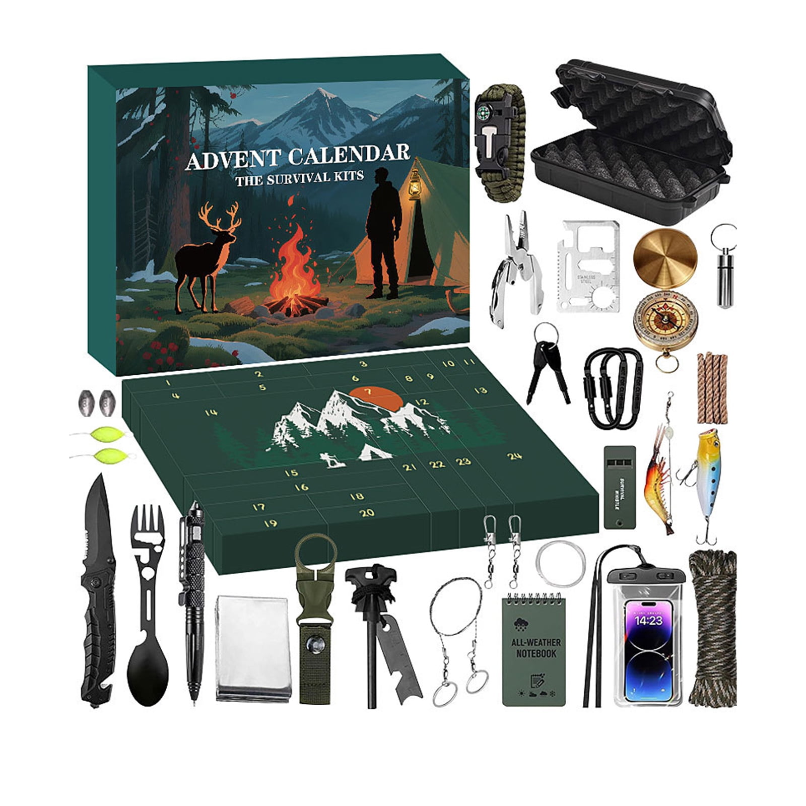 2025 Survival Kit Advent Calendar，24-Day Christmas Countdown Calendar ...