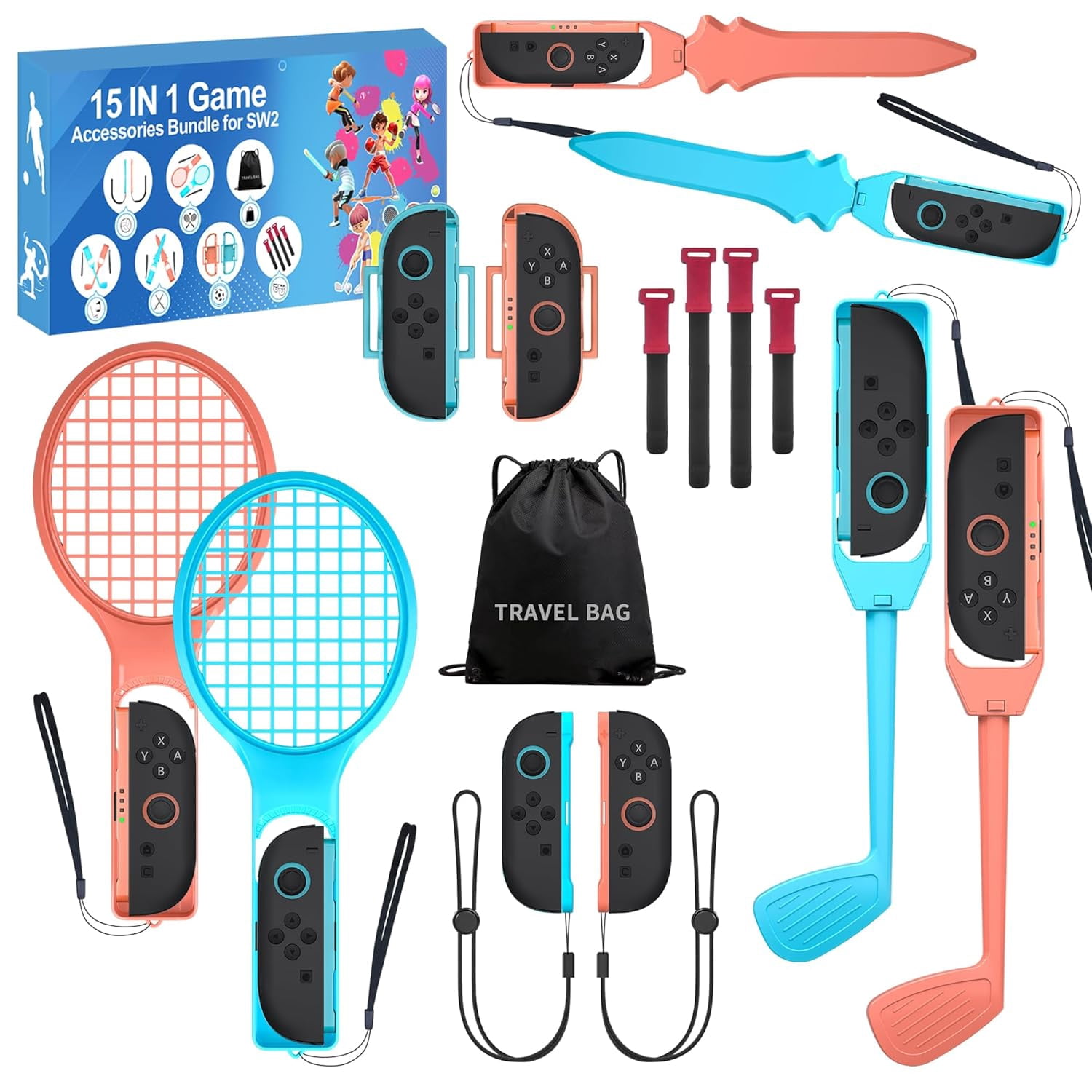 2025 Switch 2 Sports Accessories Bundle - 15 in 1 Family Accessories ...