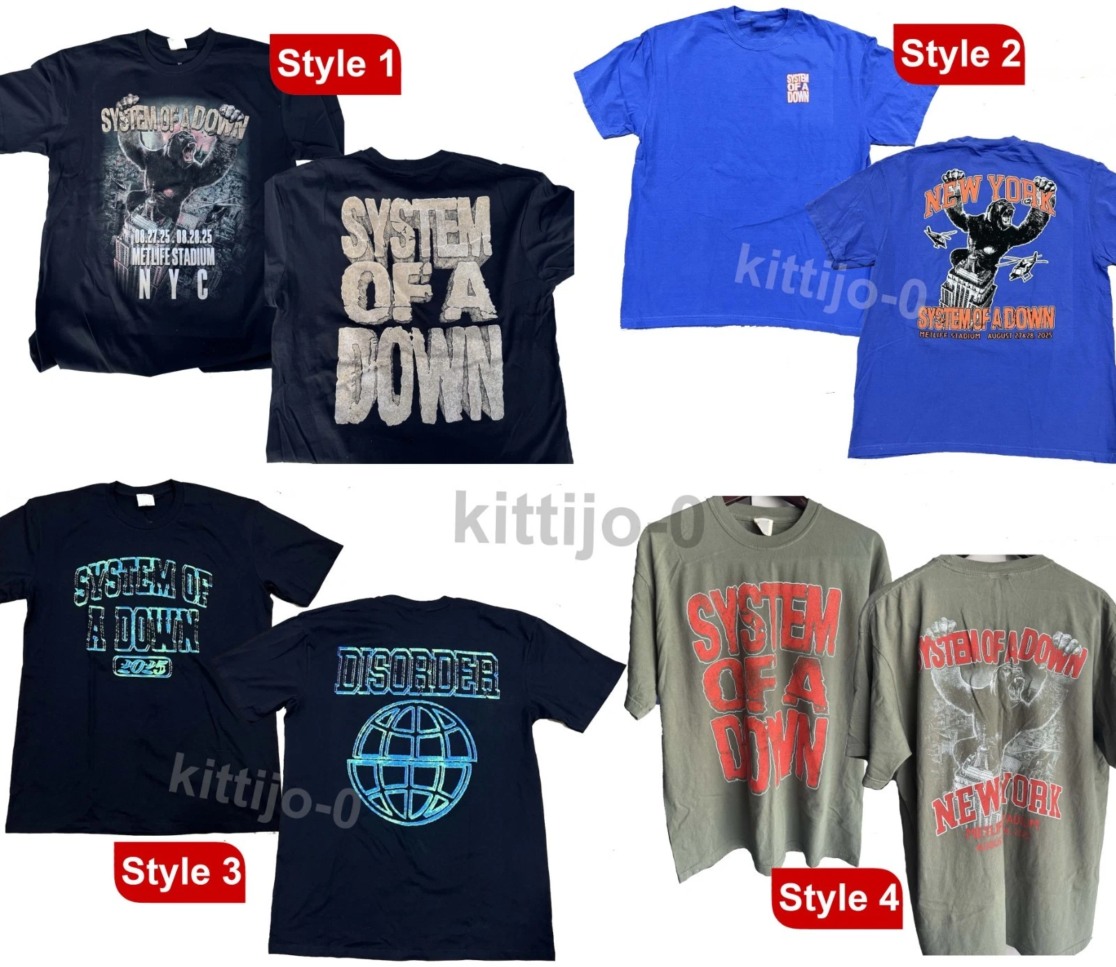 2025 System Of A Down Tour MetLife NYC NJ Merch SOAD reprint T-Shirt ...