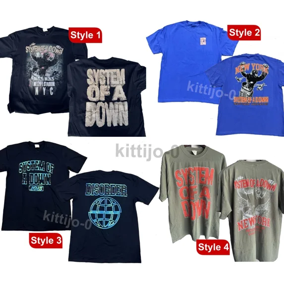 2025 System Of A Down Tour MetLife NYC NJ Merch SOAD reprint T-Shirt ...