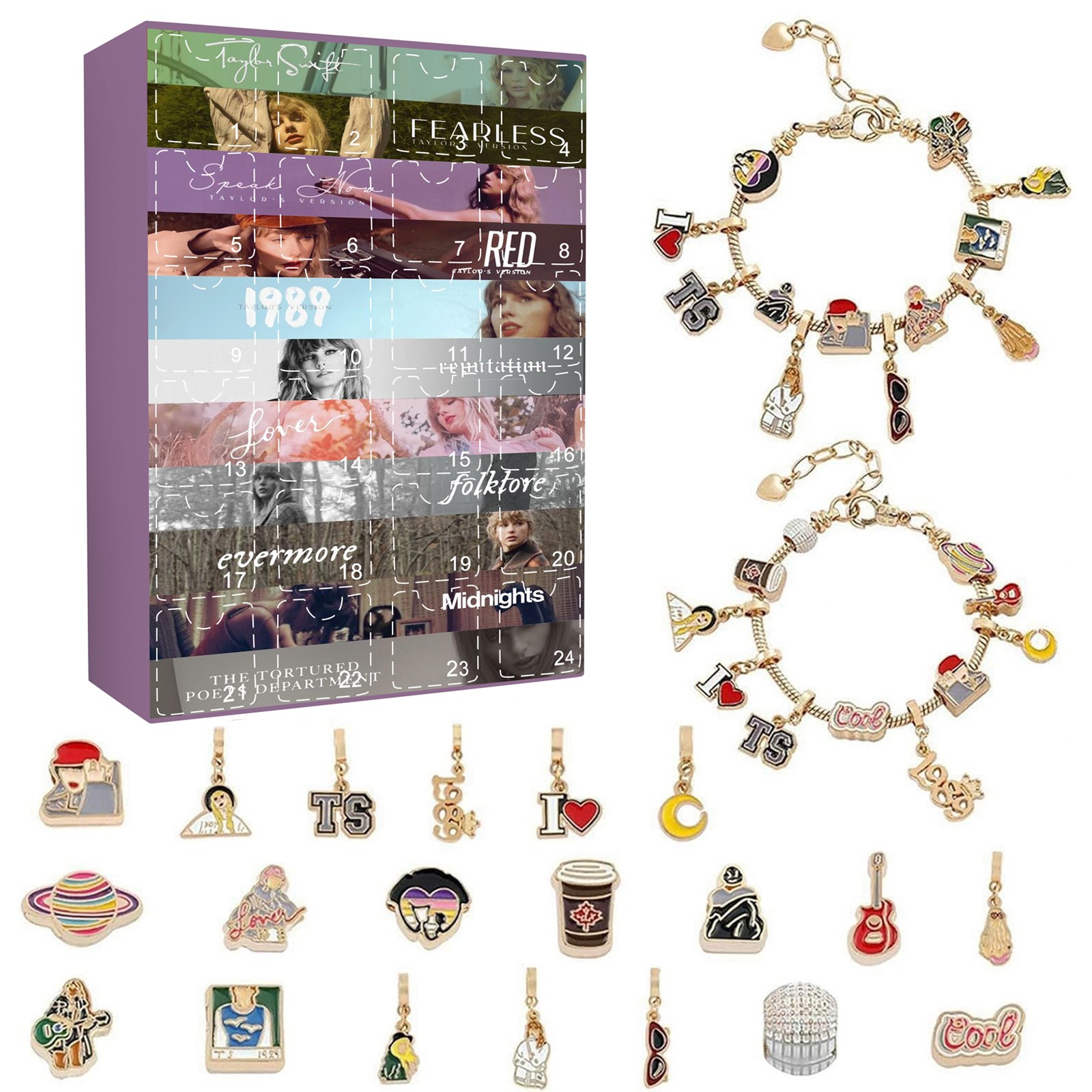 2025 TS Advent Calendar Christmas Jewelry Kit, DIY Bracelet Set with 22 ...
