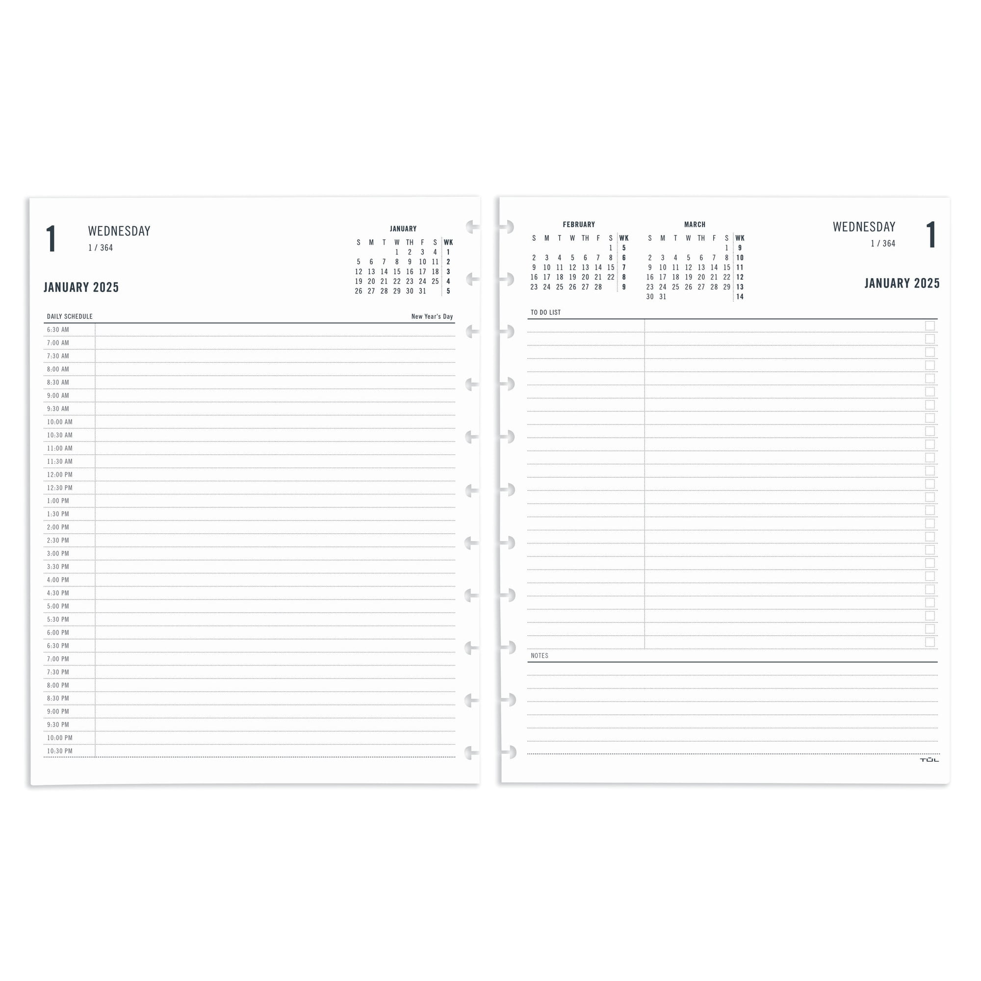 2025 TUL® Discbound Daily Planner Refill Pages, Letter Size, January To ...