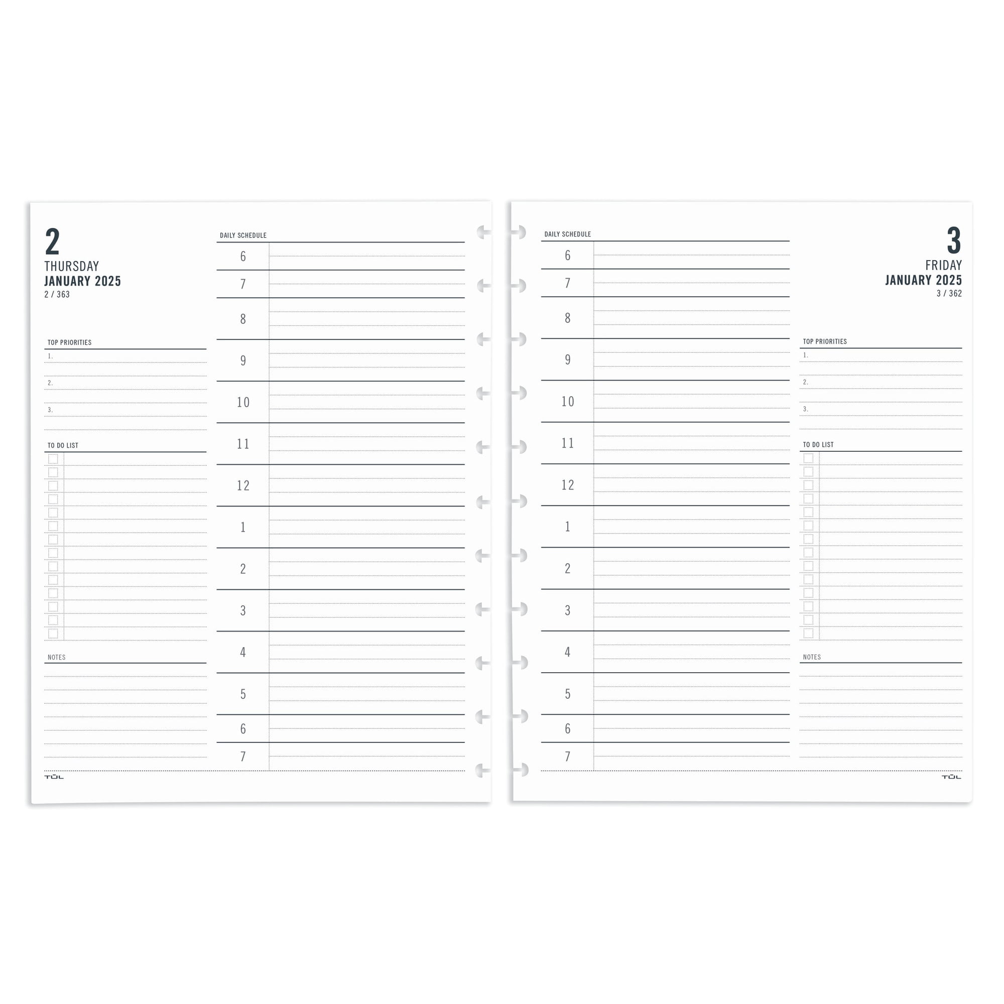 2025 TUL® Discbound Daily Planner Refill Pages, Letter Size, January To ...