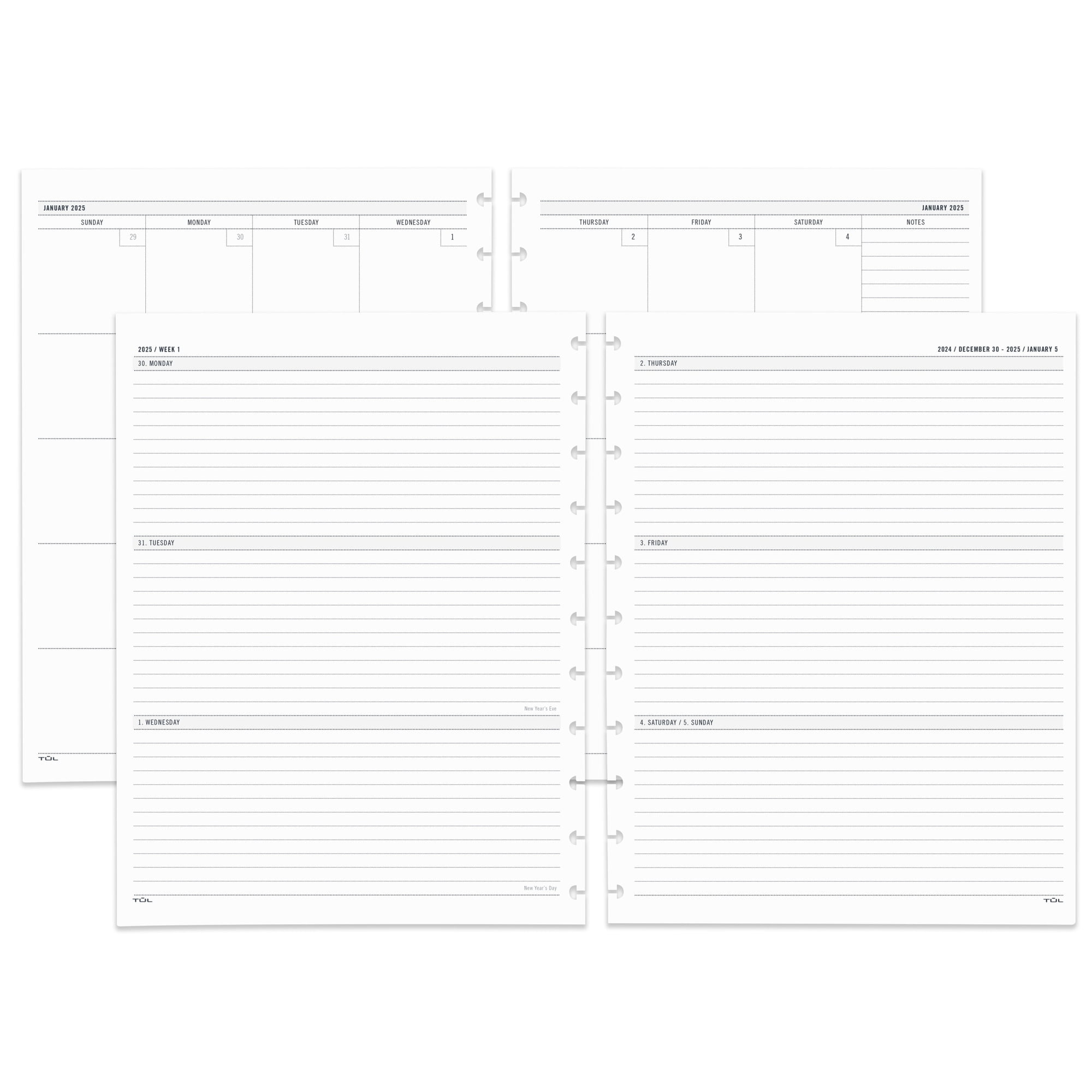 2025 TUL® Discbound Weekly/Monthly Planner Refill Pages, Letter Size ...