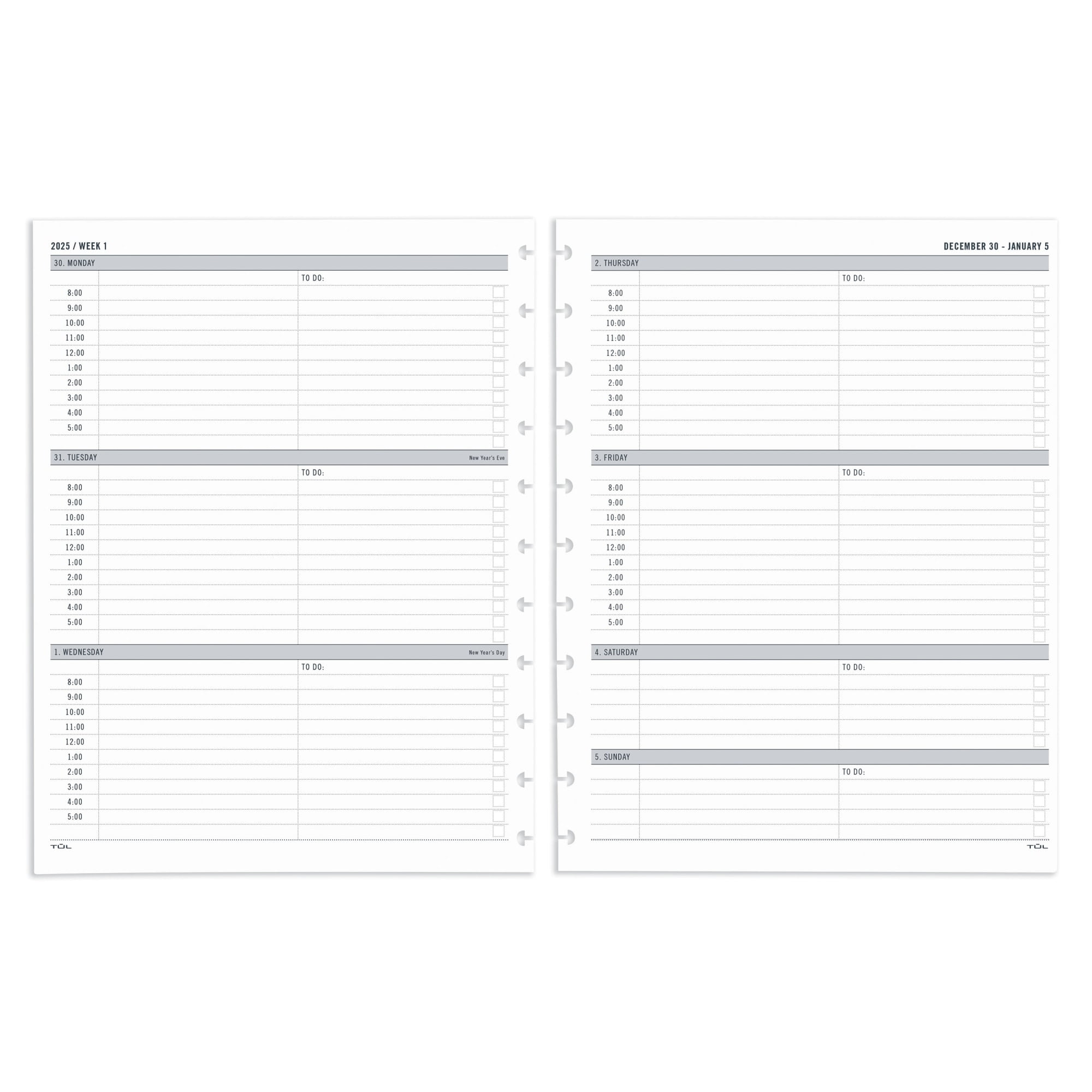 2025 TUL® Discbound Weekly Planner Refill Pages, Letter Size, January ...
