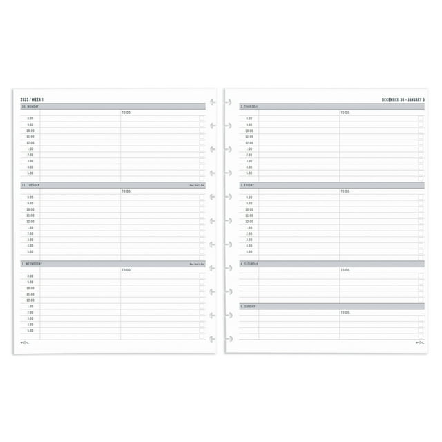 2025 TUL® Discbound Weekly Planner Refill Pages, Letter Size, January ...