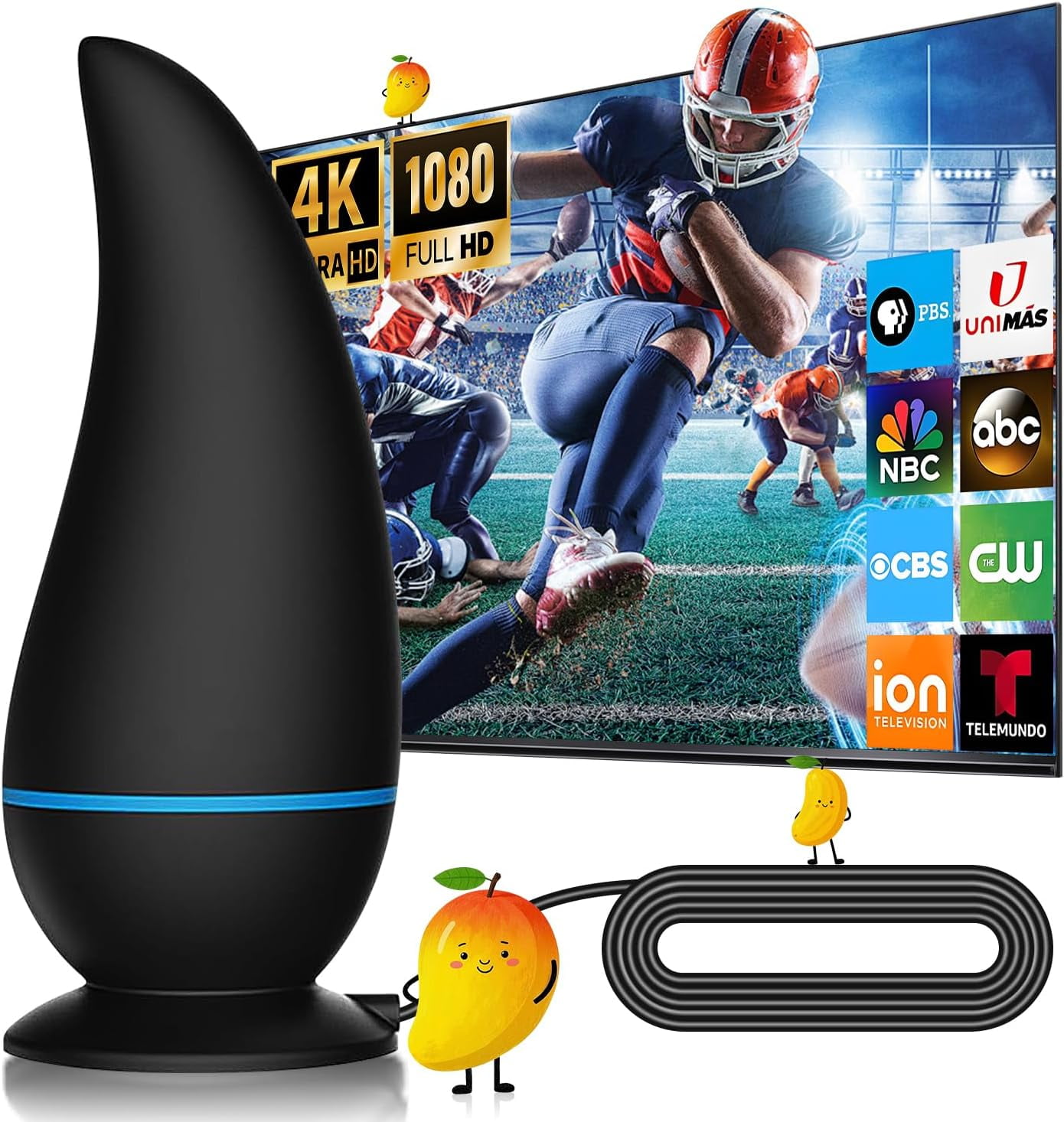 2025 TV Antenna Indoor - 8K 4K 1080P Outdoor HD Digital, 750+ Miles Ran ...