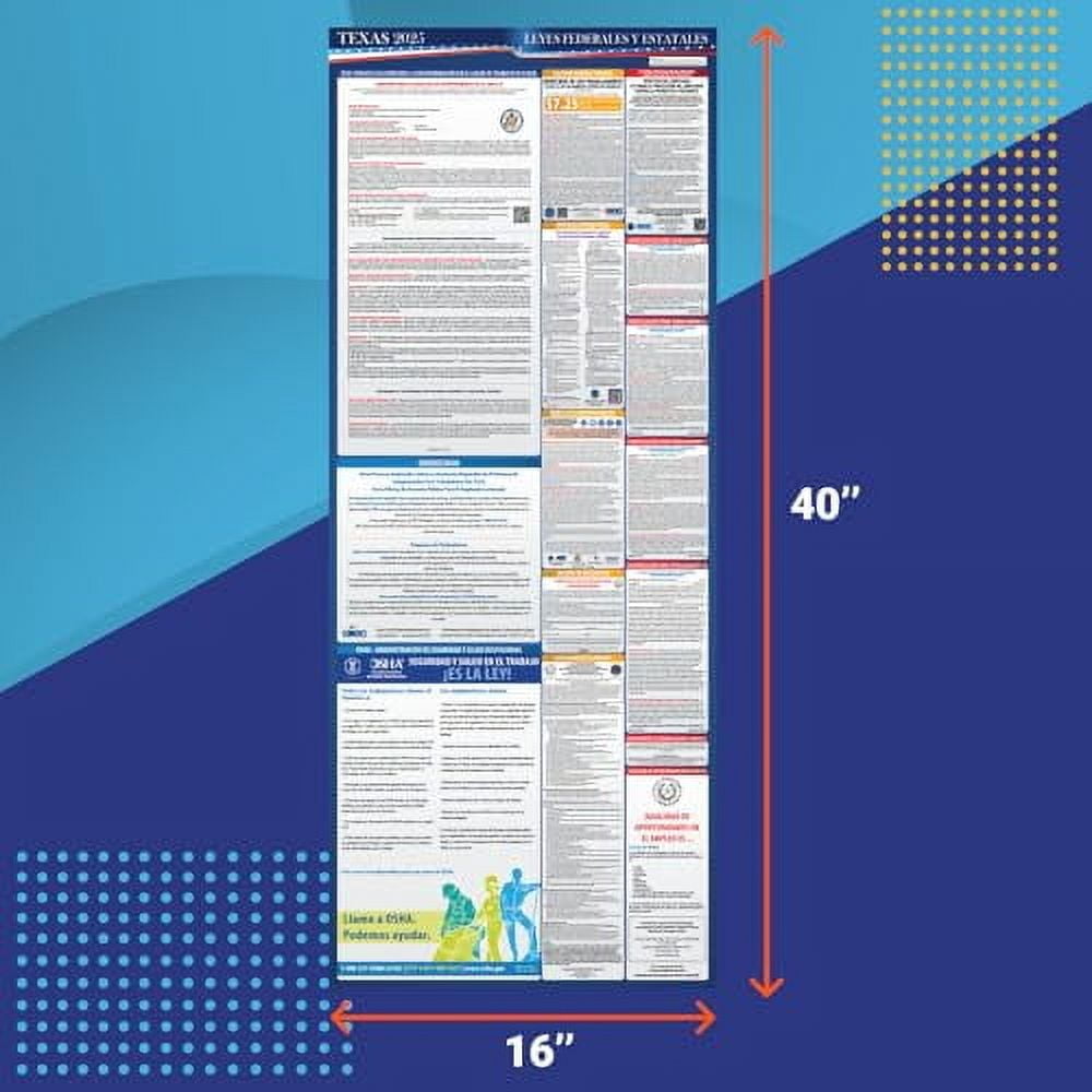 2025 Texas State and Federal Labor Law Poster - English Spanish Combo ...