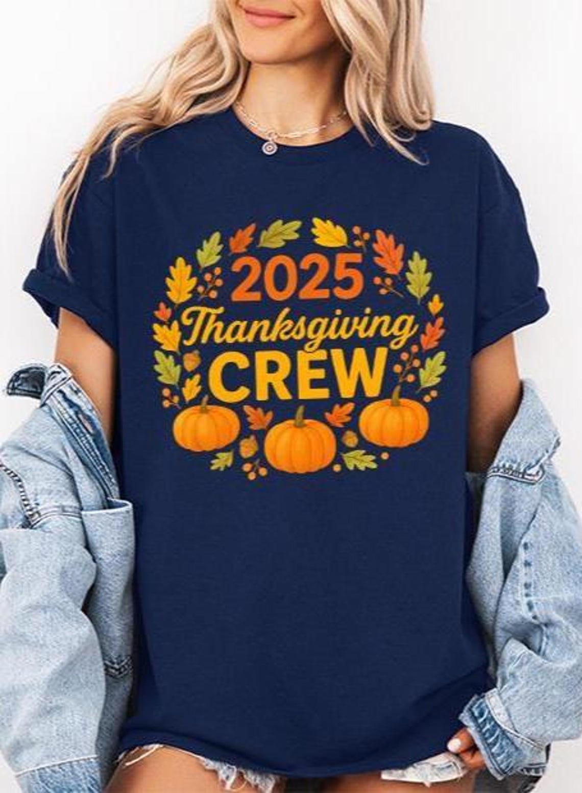 2025 Thanksgiving Crew Shirt, Fall Family Matching Tee, Pumpkin Graphic ...