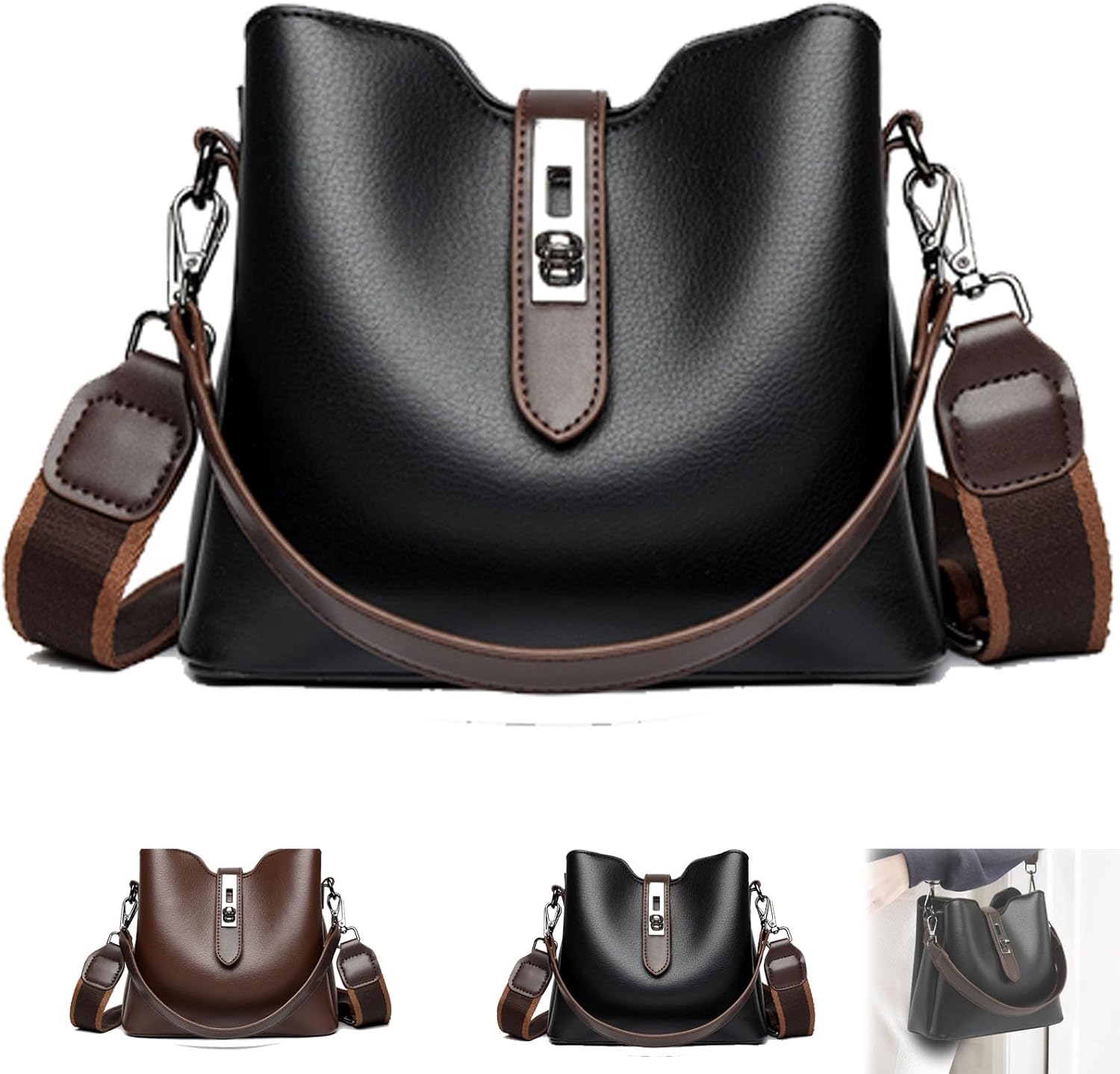2025 Three Straps Bucket Bag for Women, Stylish Crossbody & Shoulder ...