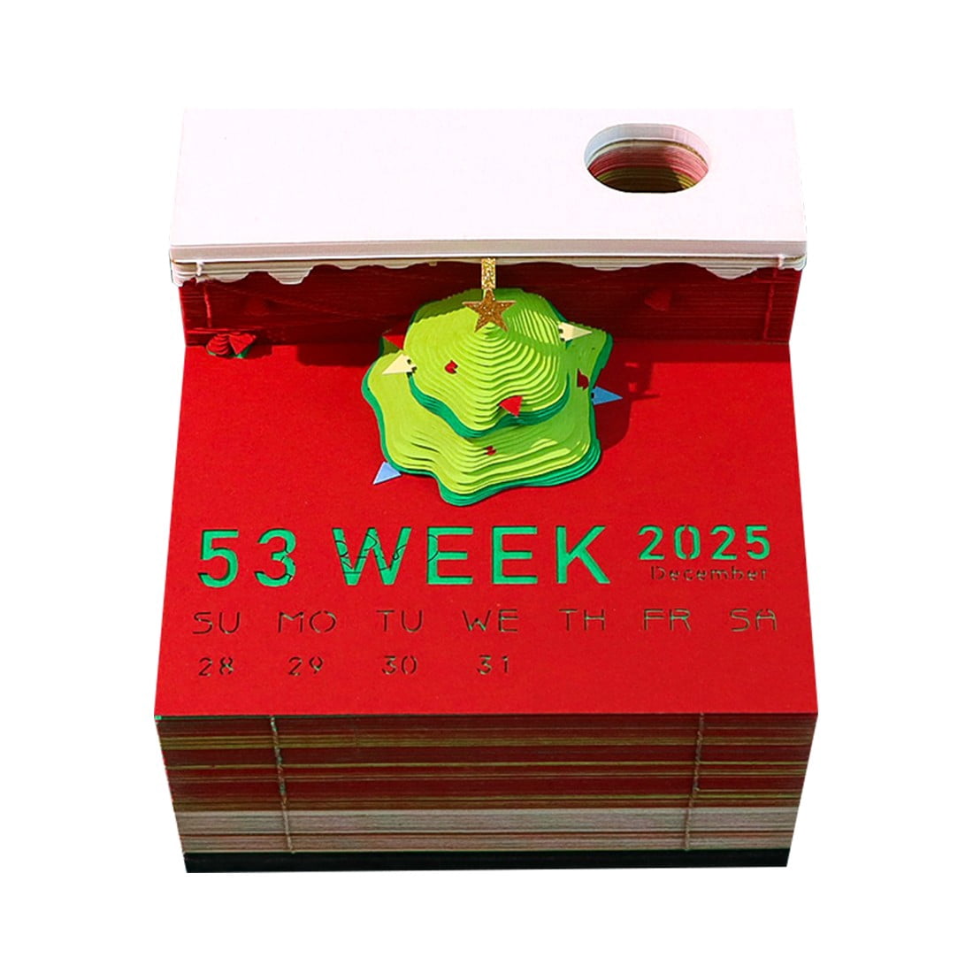 2025 Time Piece Calendar Tear 3D Memo Pad Paper Art Notepad With LED ...