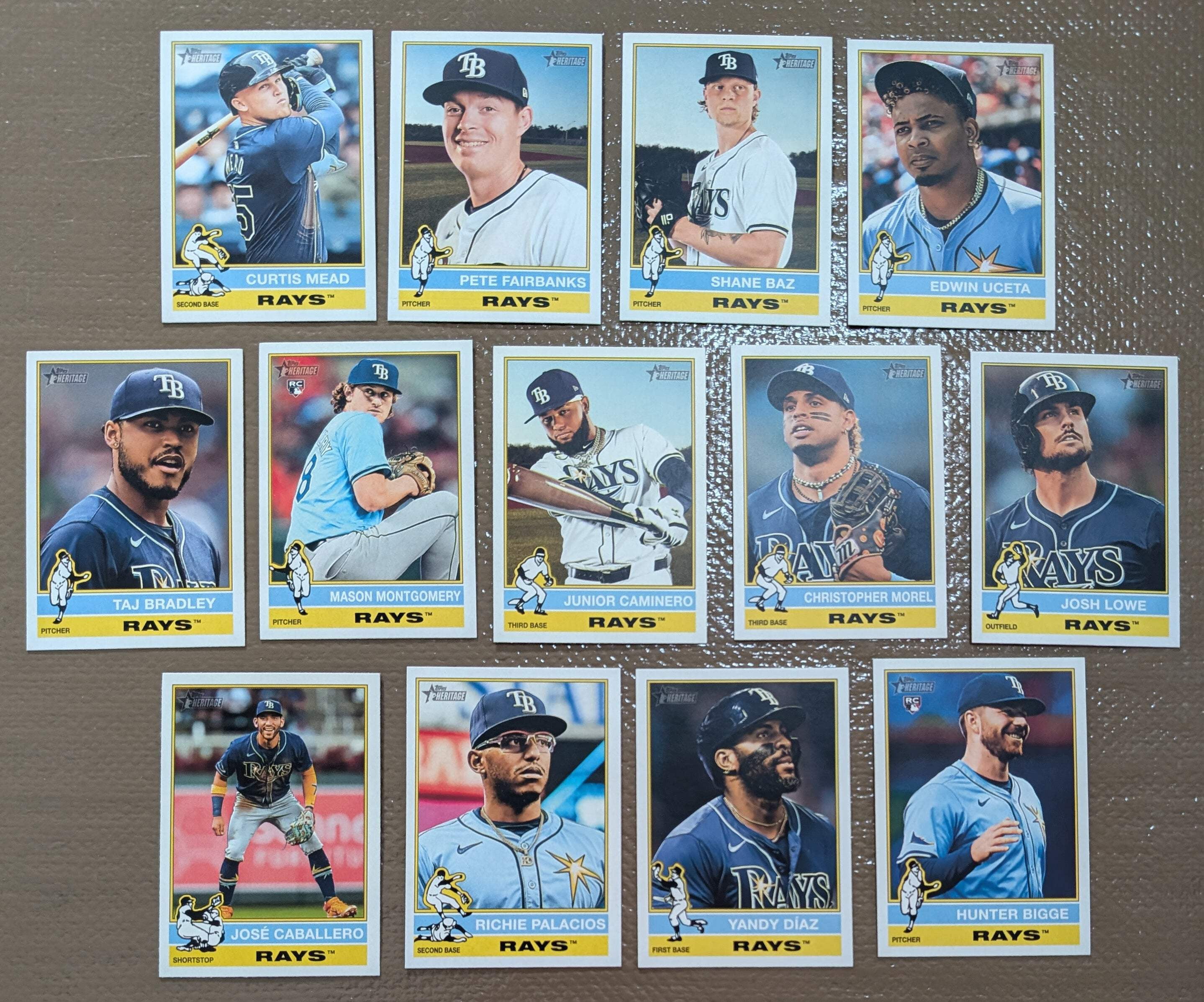 2025 Topps Heritage Baseball Team Set 13 Cards Tampa Bay Rays Junior ...