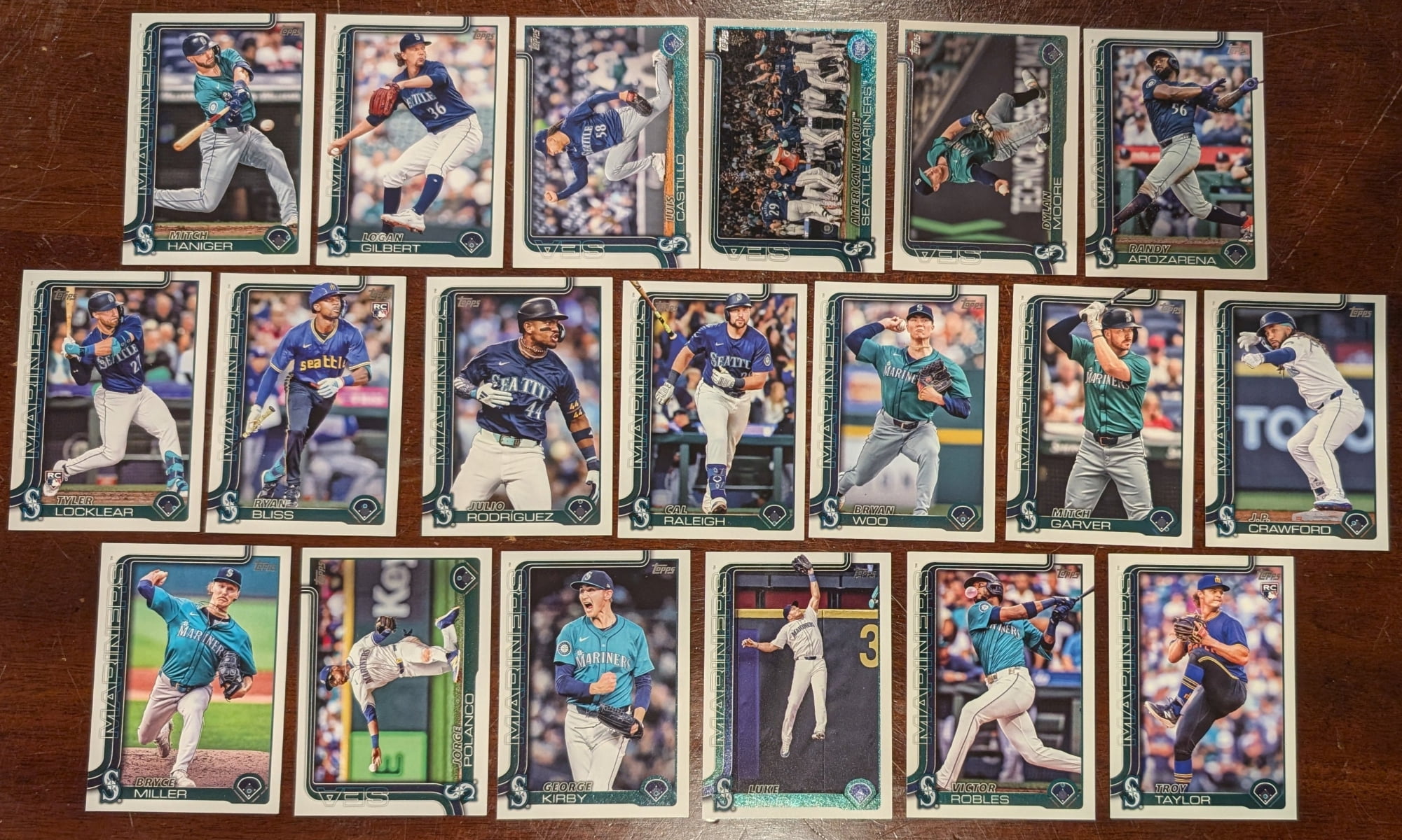 2025 Topps Series 1 + 2 Baseball Card Team Set 19 Cards Seattle ...