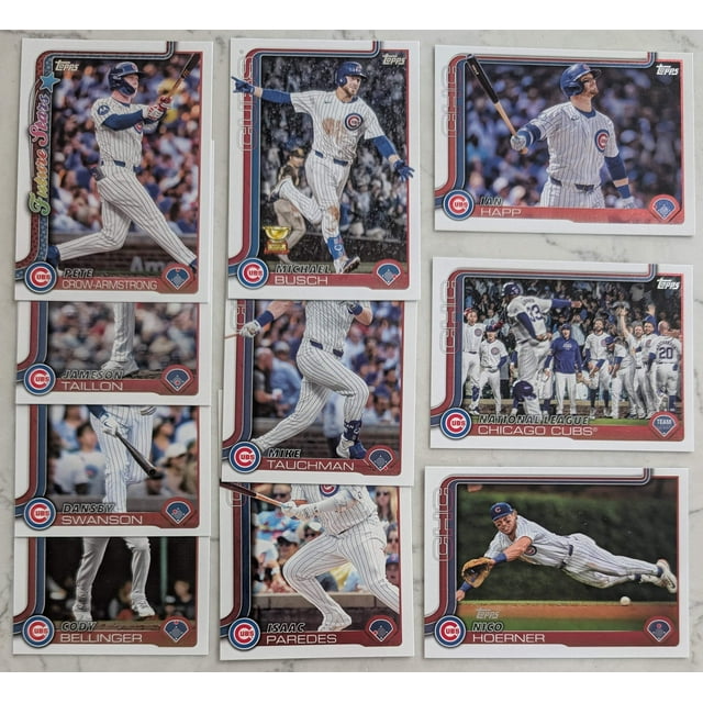 2025 Topps Series 1 Baseball Team Set 10 Cards Cubs Crow-Armstrong ...