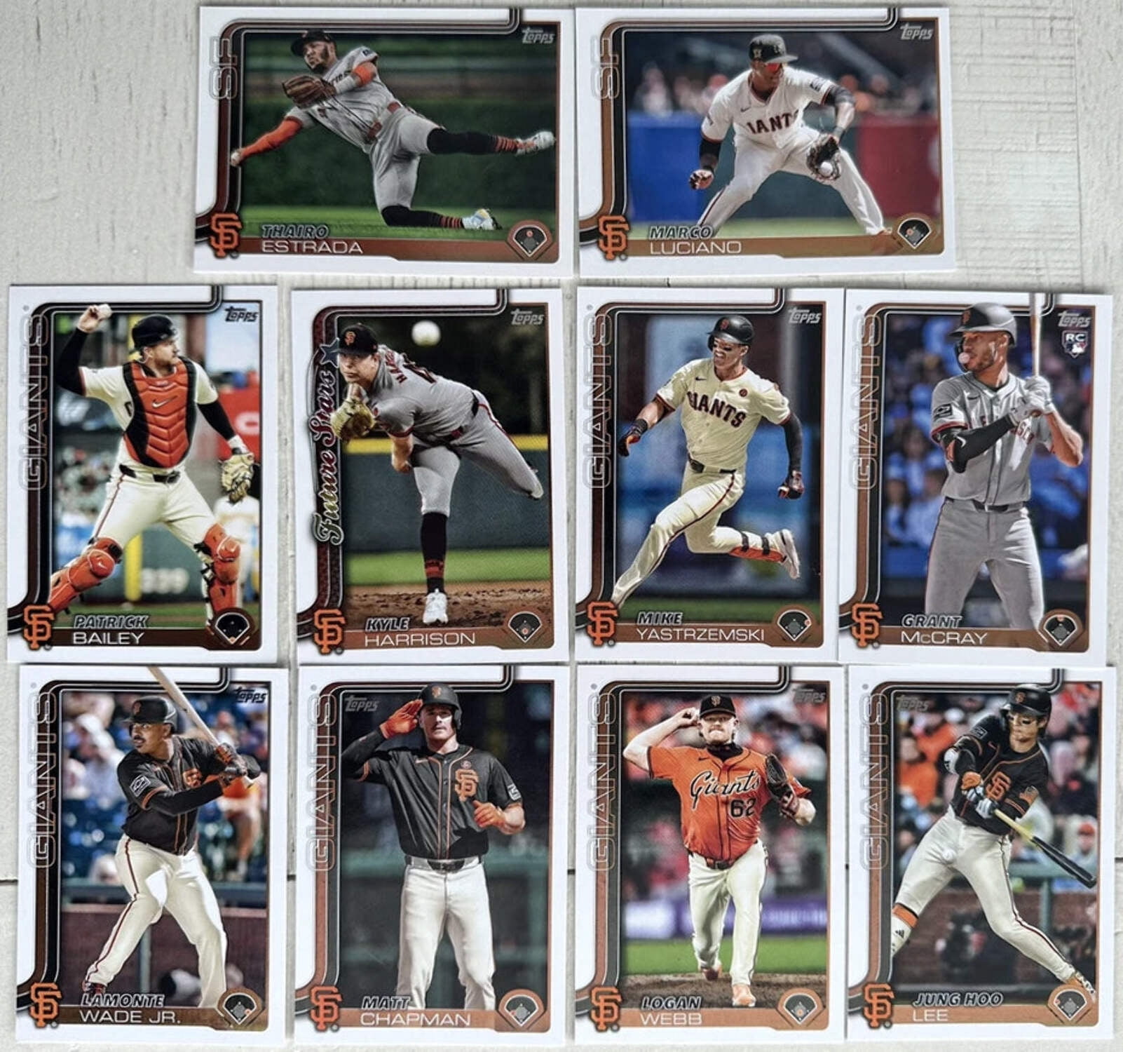 2025 Topps Series 1 Baseball Team Set 10 Cards Giants Chapman - Walmart.com