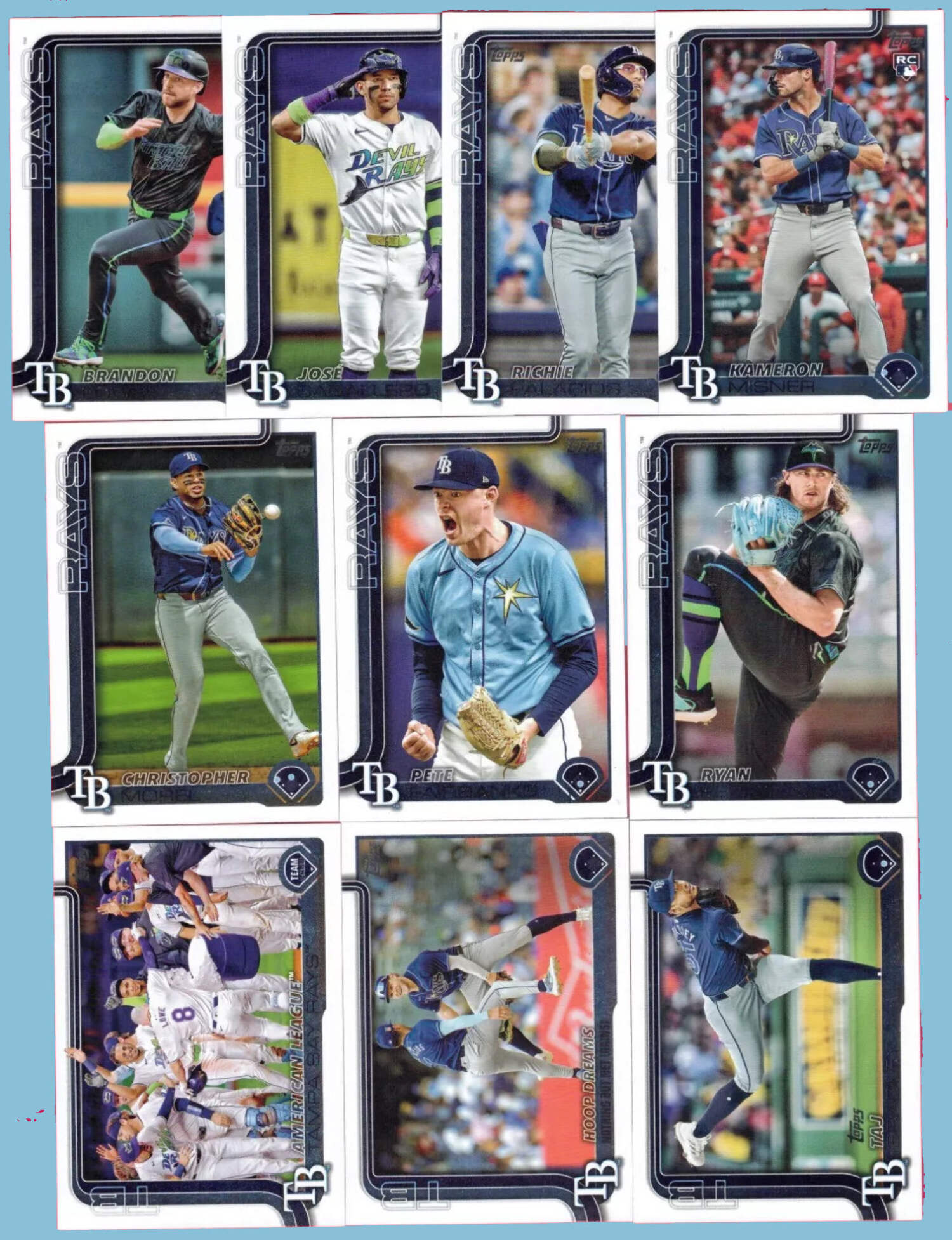 2025 Topps Series 1 Baseball Team Set - 10 Cards Rays - Walmart ...