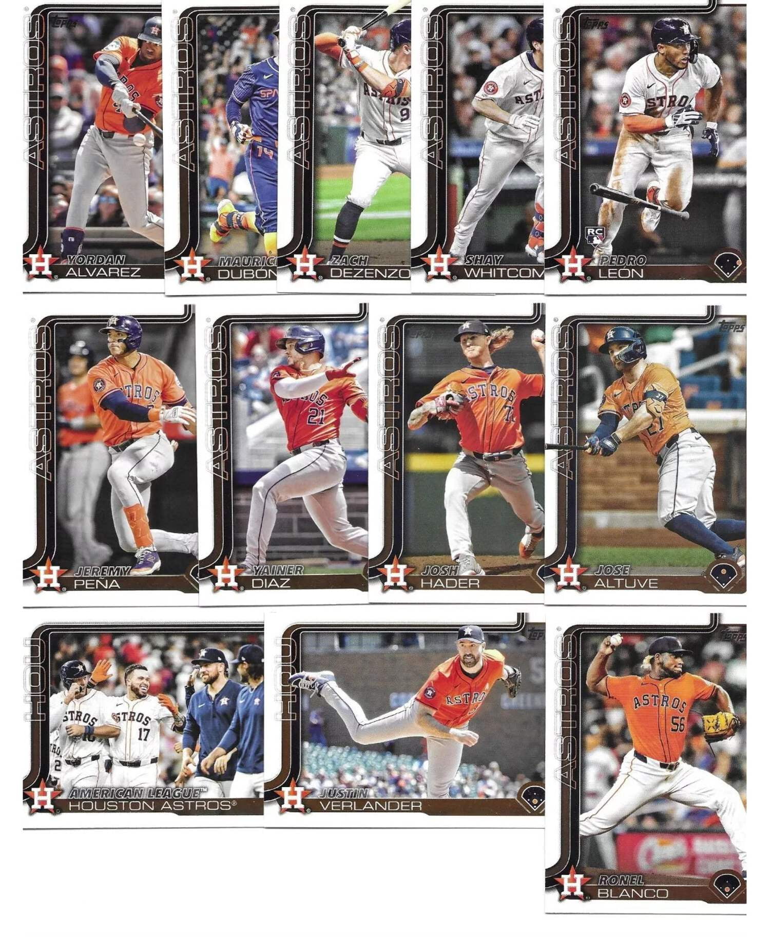 2025 Topps Series 1 Baseball Team Set 12 Cards Astros Altuve Yordan ...