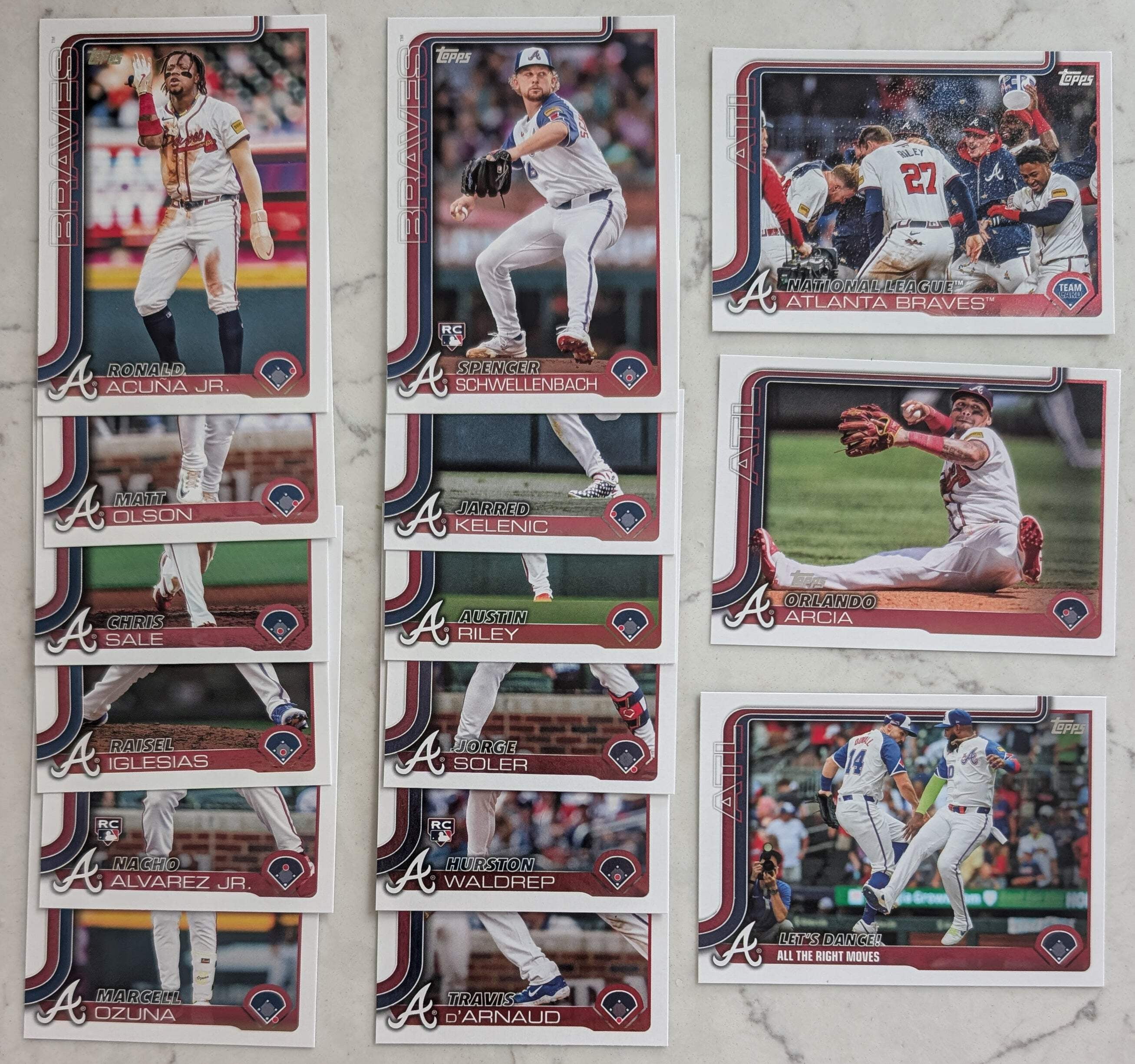 2025 Topps Series 1 Baseball Team Set 15 CardsBraves Ronald Acuna Jr ...