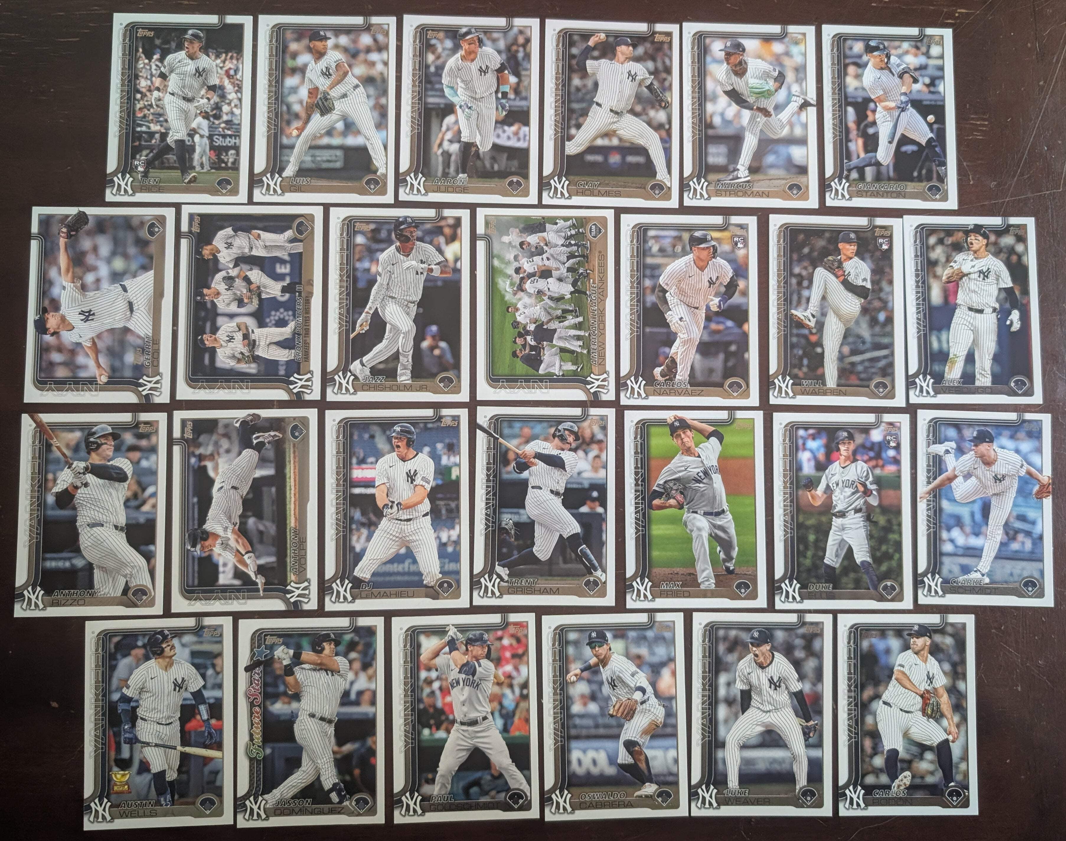 2025 Topps Series 1 + Series 2 Baseball Team Set 26 Cards New York ...