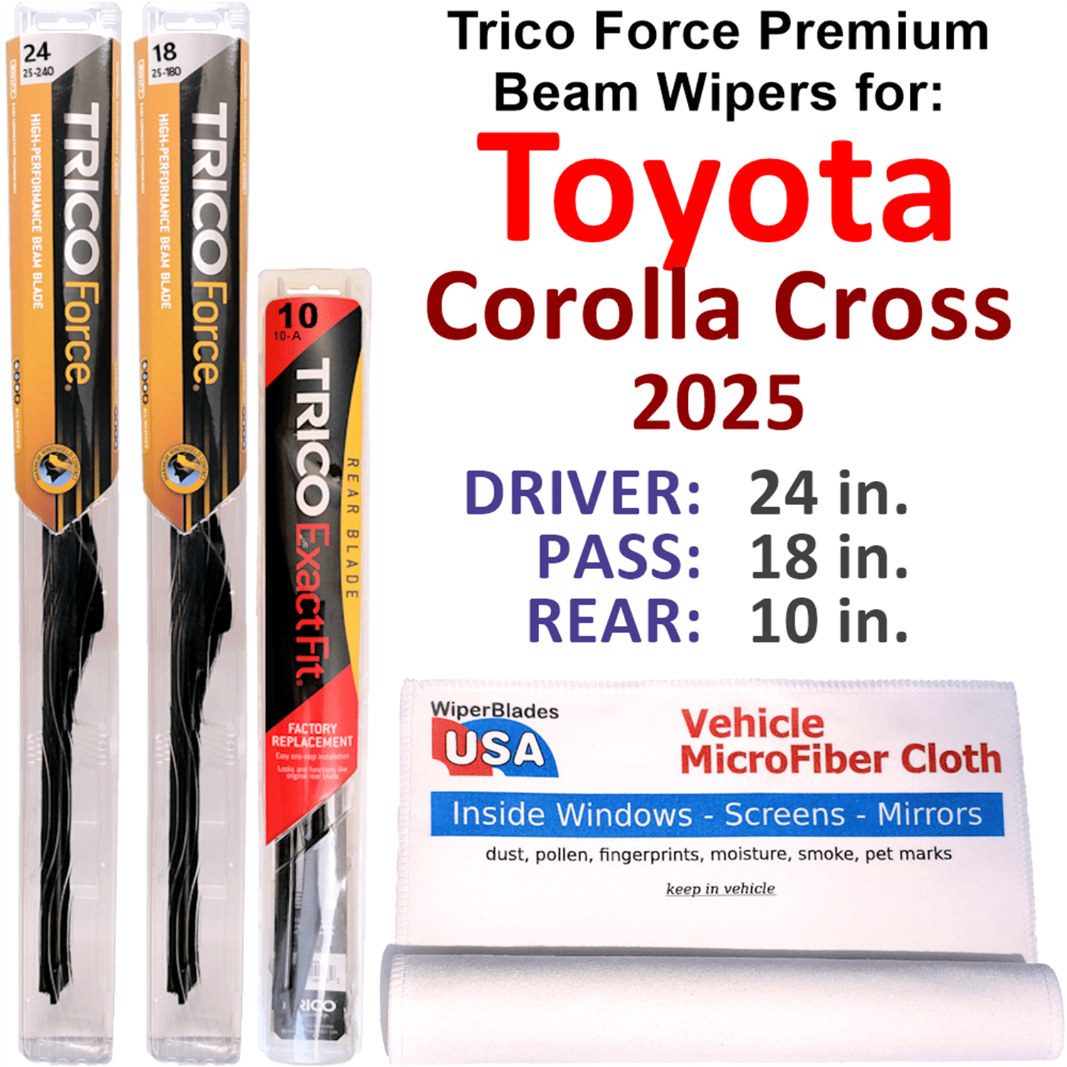 2025 Toyota Corolla Cross Performance Beam Wipers (Set of 3) w/Rear ...