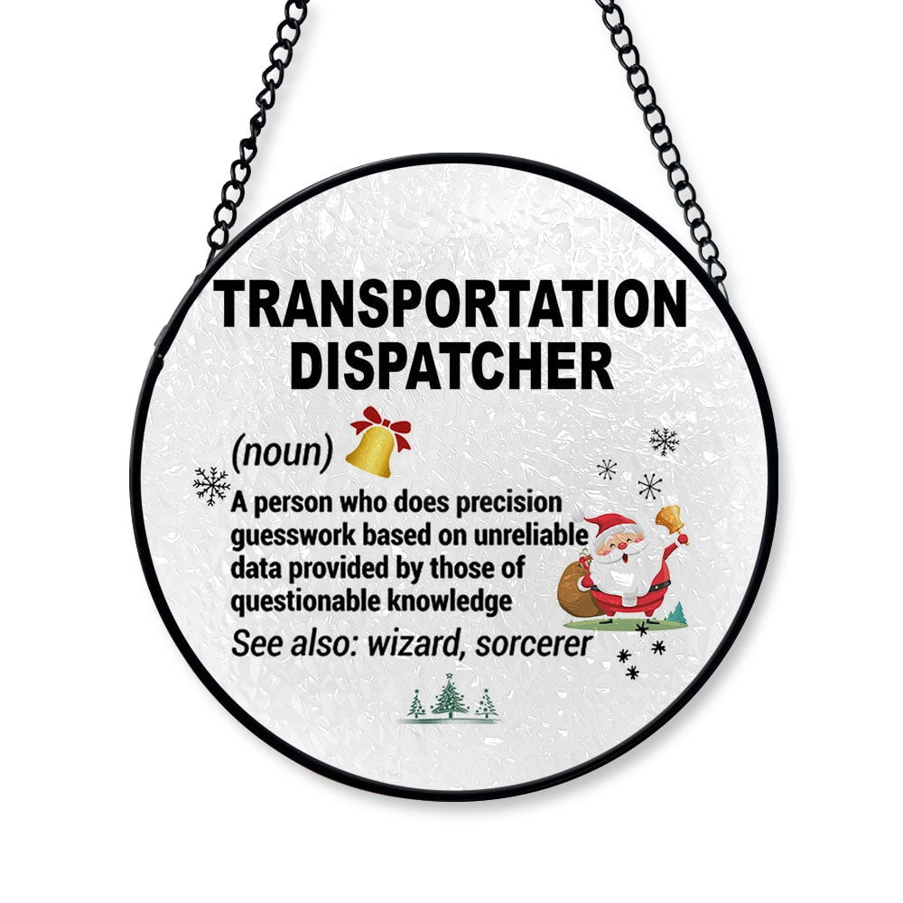 2025 Transportation Dispatcher Stained Glass Window Hanging Christmas ...