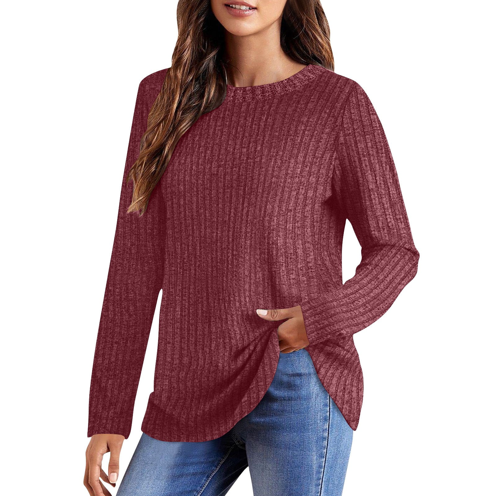 2025 Trendy Knit Shirts for Women Long Sleeve Pullover Garments ...