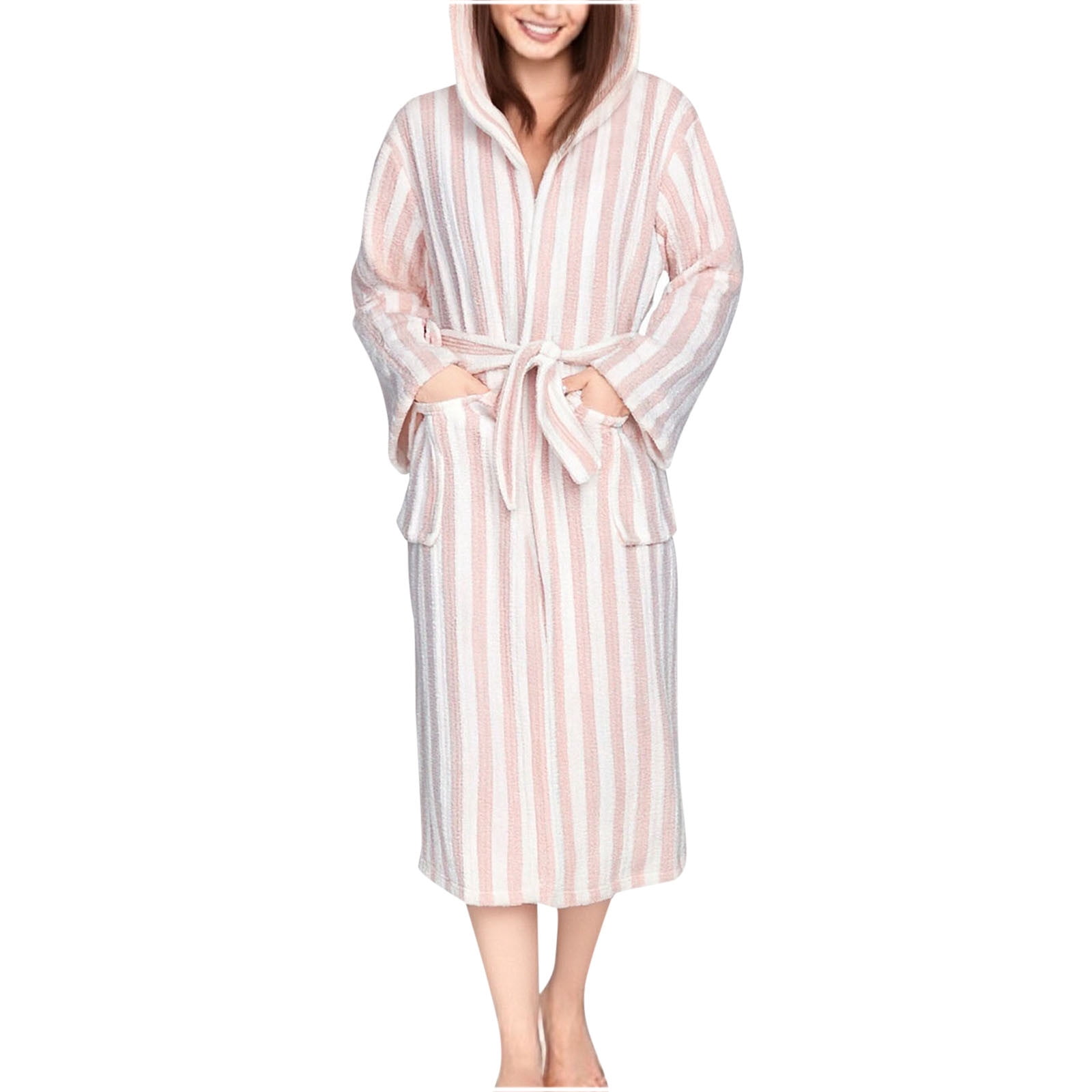 2025 Trendy Striped Robes for Women Cotton Kimono Towel Terry Cloth ...