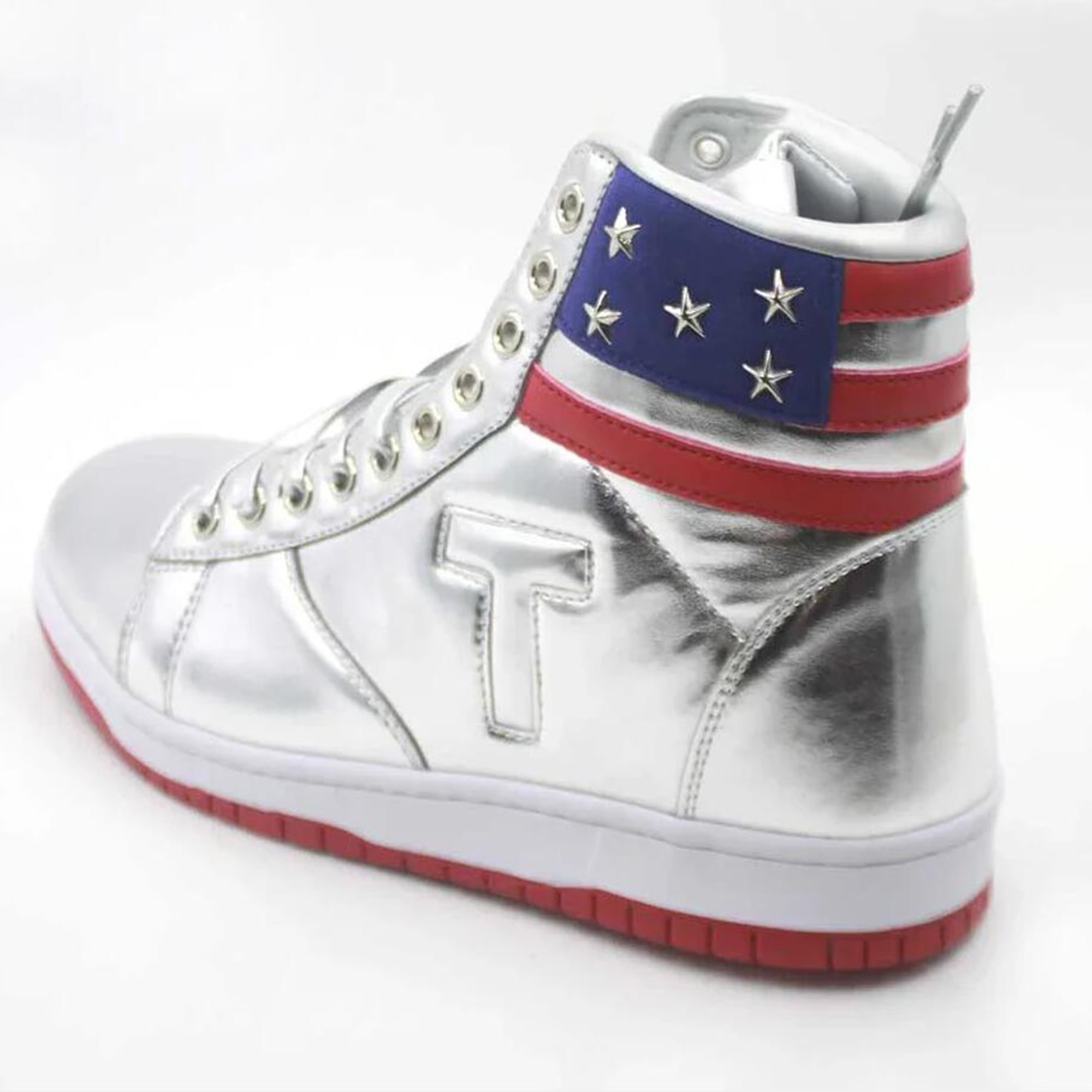 2025 Trump Never_Surren_der High Top Trump Gold Letter Sneakers with Trump the same Hat MAKE ...