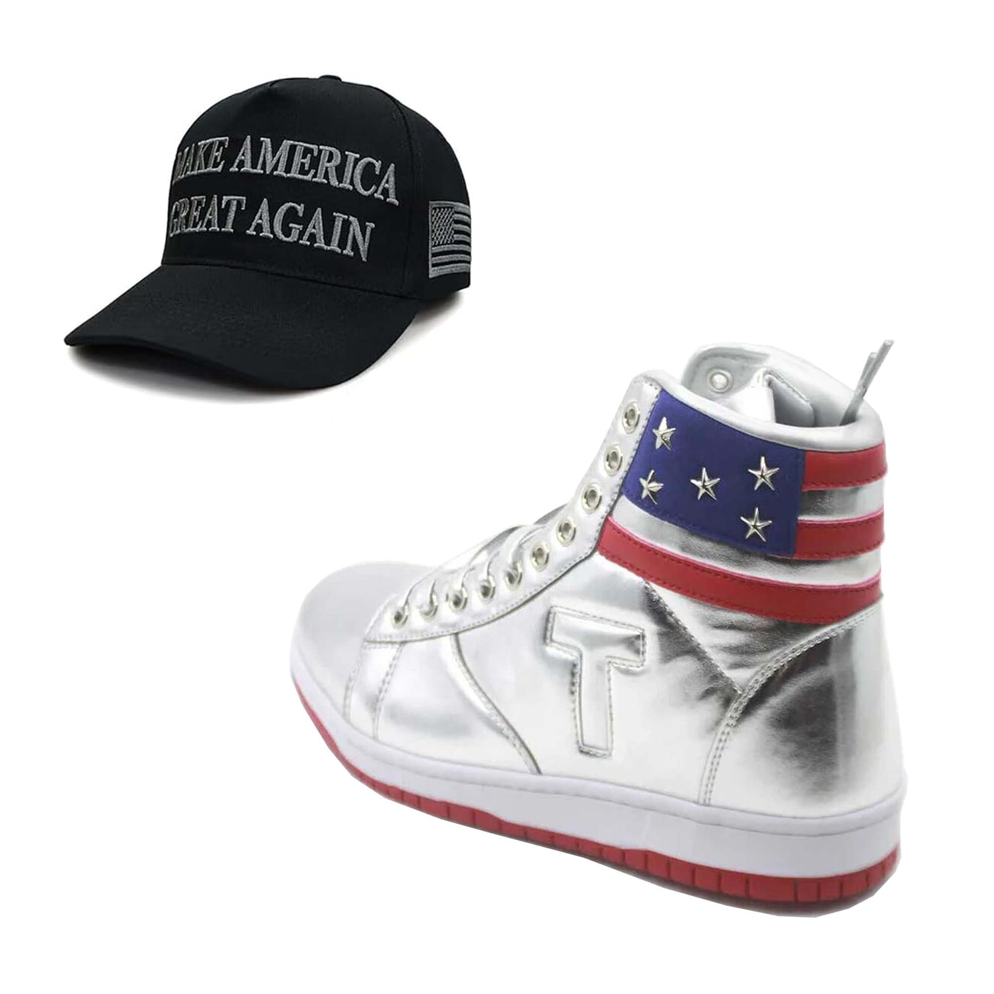 2025 Trump Never_Surren_der High Top Trump Gold Letter Sneakers with ...