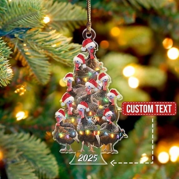 2025 Turkey Stack Acrylic Ornament, Barnyard Holiday Tree Decor ...